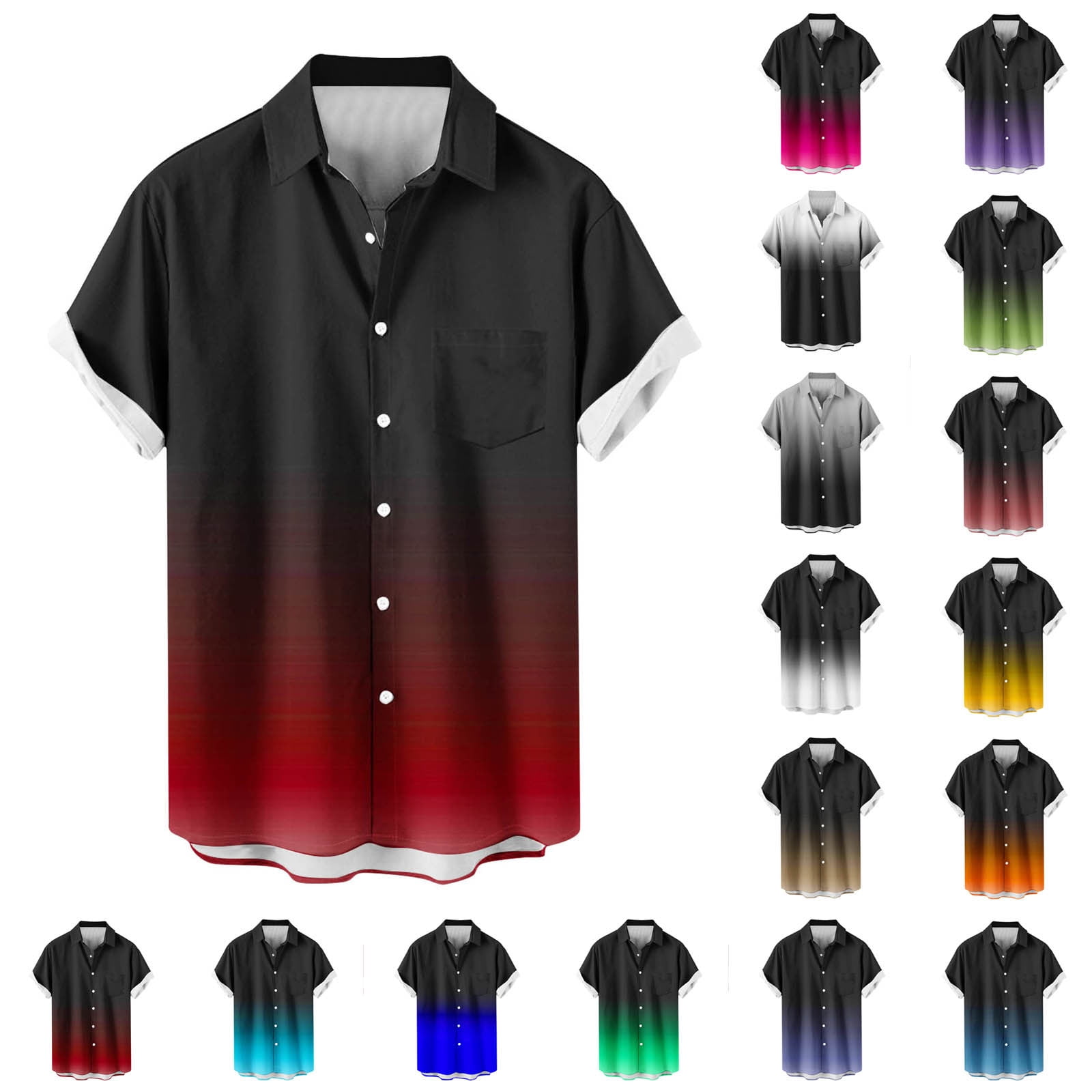 Sentmoon Man Clothes Oversized Relaxed Turndown Collar Short Sleeve ...