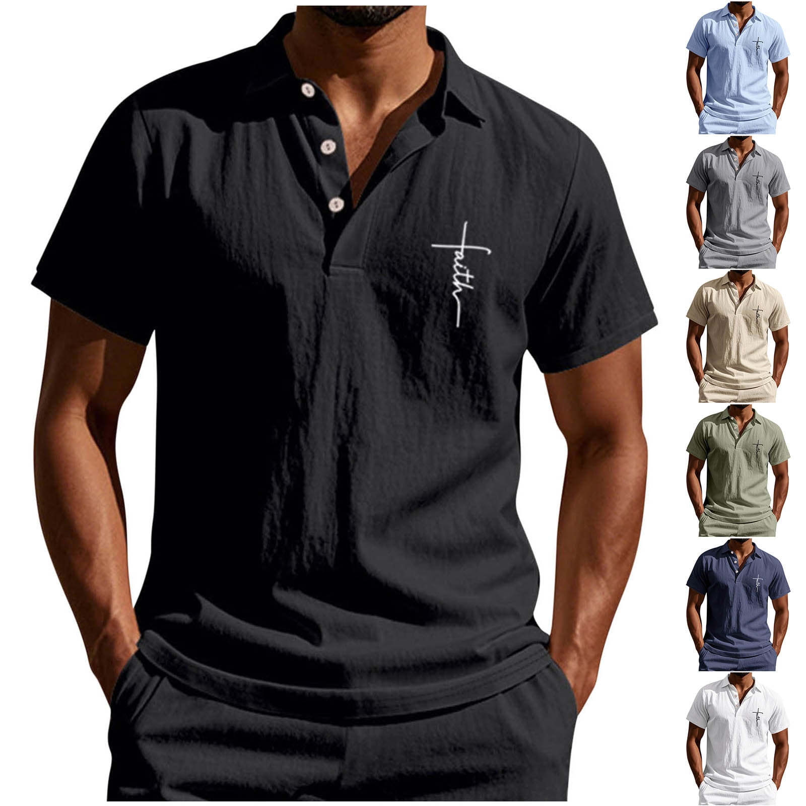 Sentmoon Mens Clothes Trendy 2025 Plus Size Loose Turndown Collar Short ...