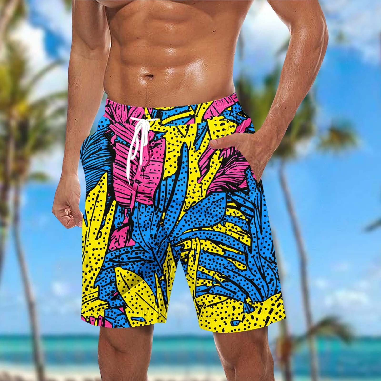 Sentmoon Mens Running Shorts High Waist Straight 2025 Summer Swim ...