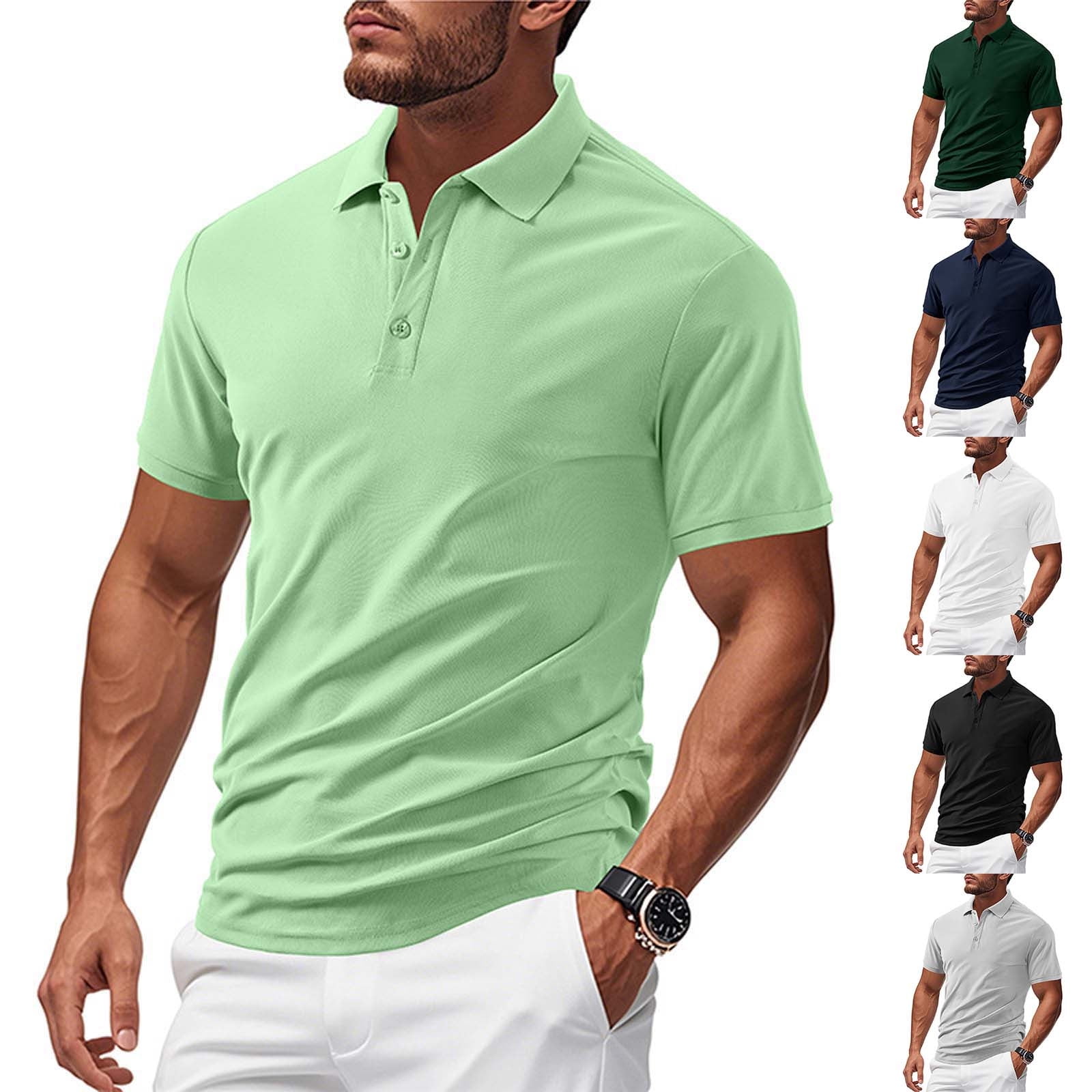 Sentmoon Mens Tshirts Oversized Relaxed Turndown Collar Short Sleeve ...
