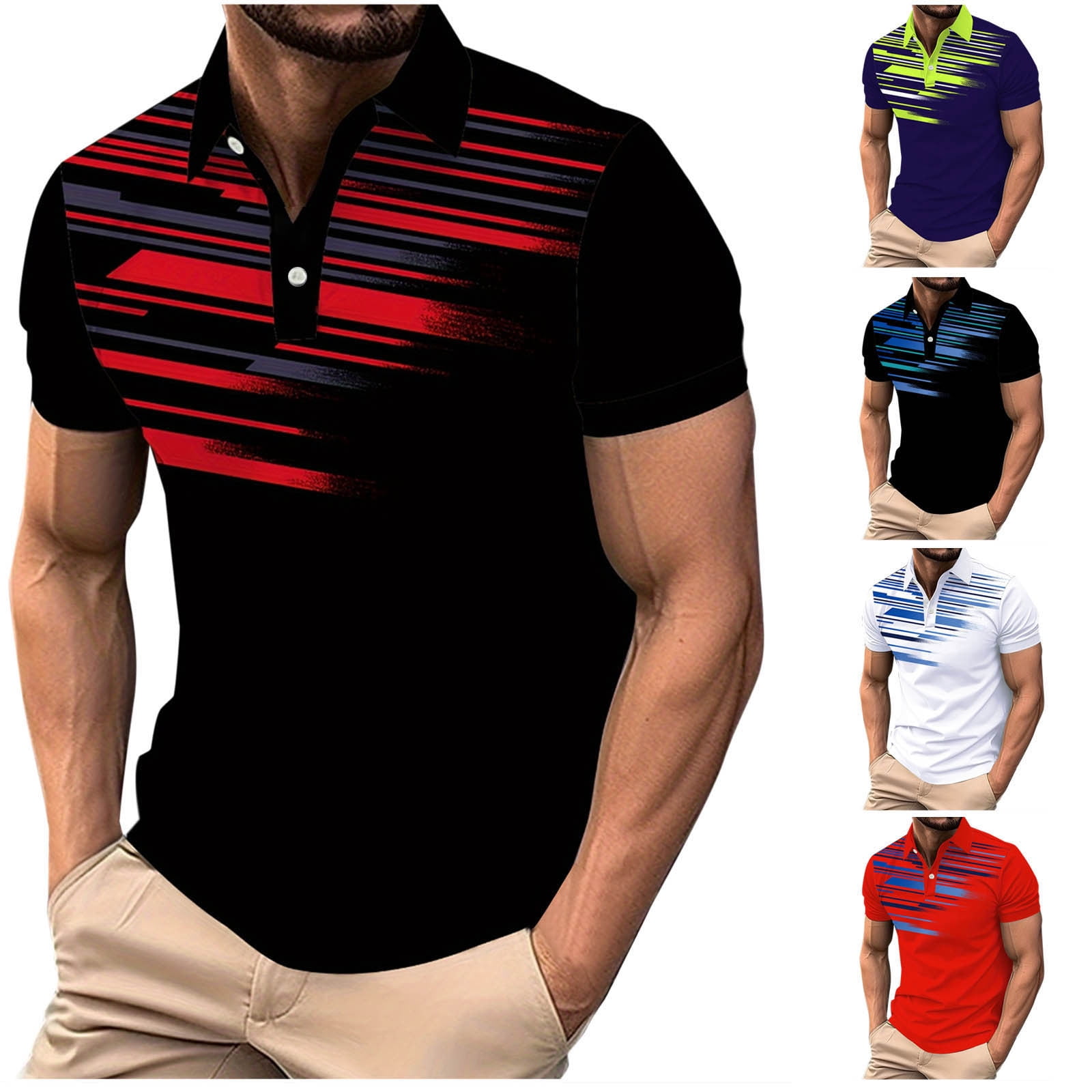 Sentmoon Mens Vacation Outfits Oversized Relaxed Turndown Collar Short ...