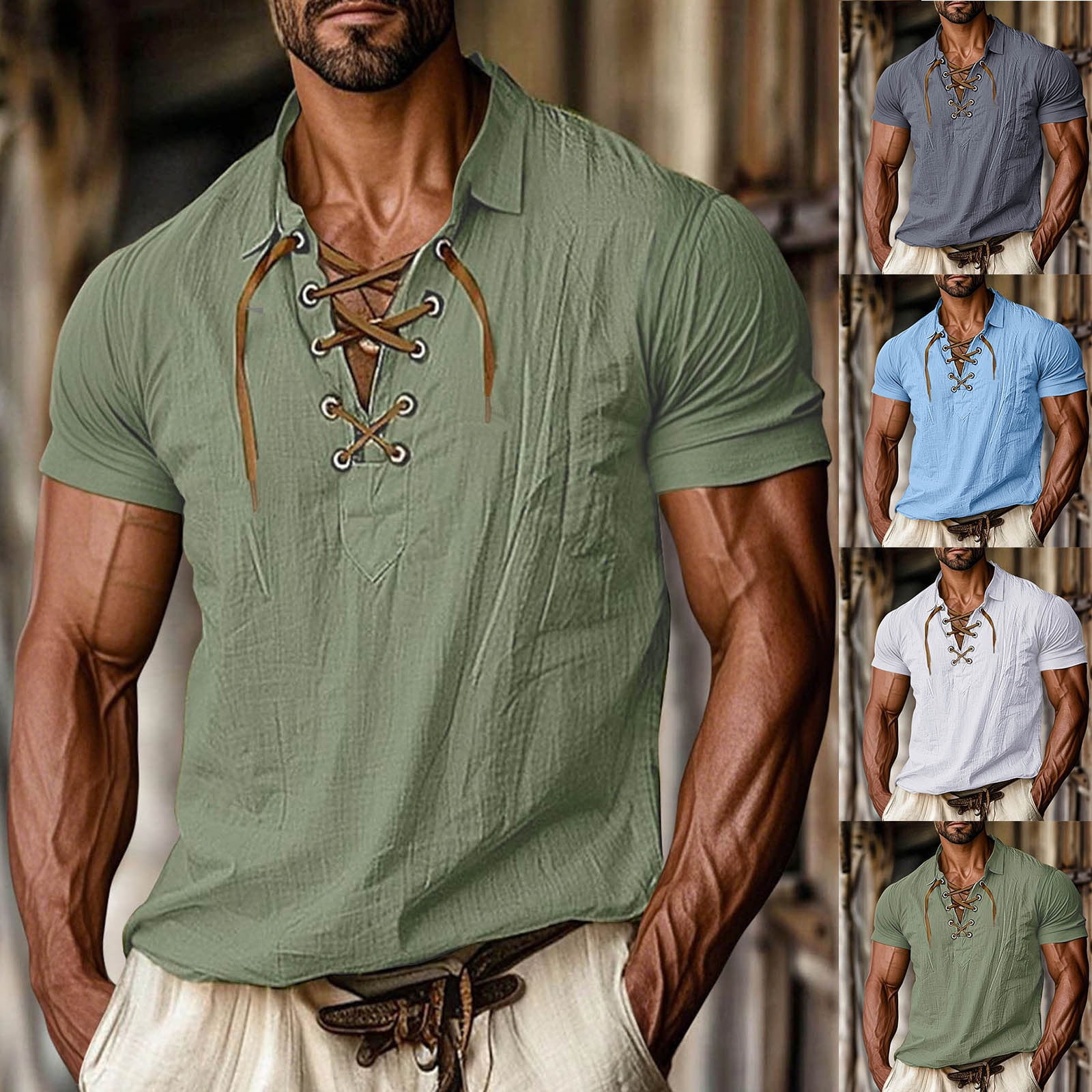 Sentmoon Mens's Shirts Plus Size Loose Turndown Collar Short Sleeve Trendy Outfits for Mens 2025 ...