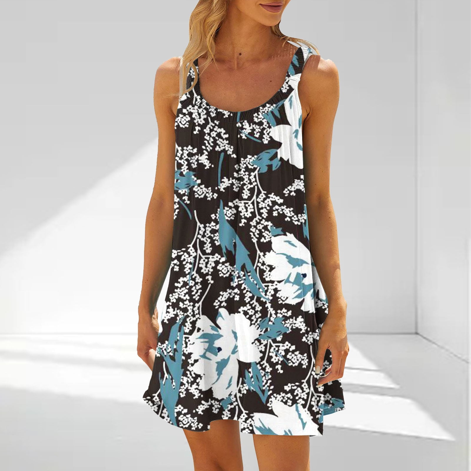 Sentmoon Mini Dress Oversized Sleeveless Sundresses for Women 2025 ...