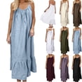 Sentmoon Spaghetti Strap Maxi Dress Graduation Dress 2026 Summer Solid ...