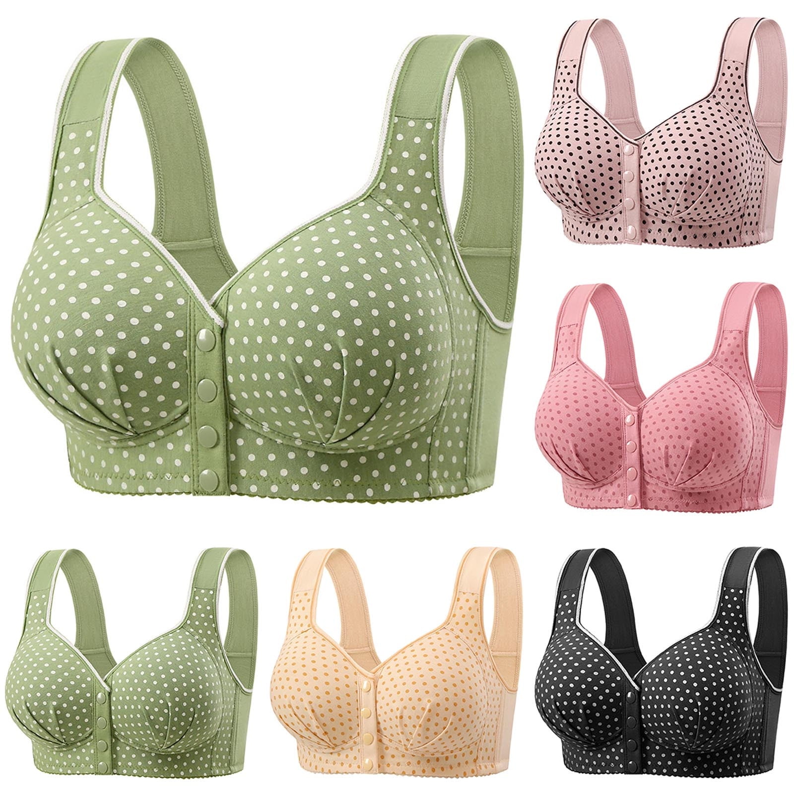 Sentmoon Supportive Bras for Women Plus Size No Wires Push up No-Slip ...
