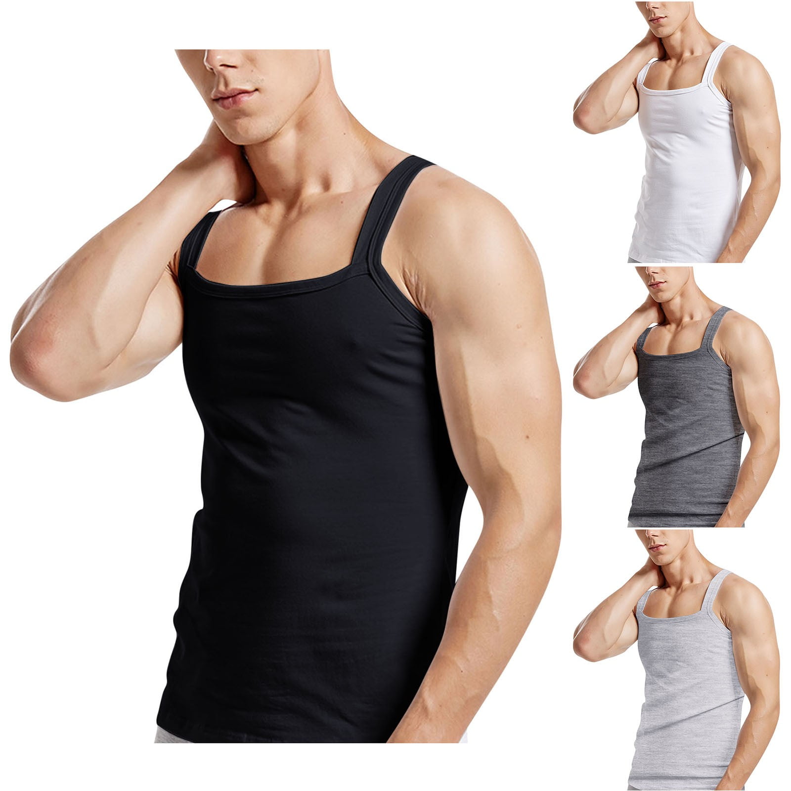 Sentmoon Tank Tops Men Summer Sleeveless Crew Neck Compression Shirt ...