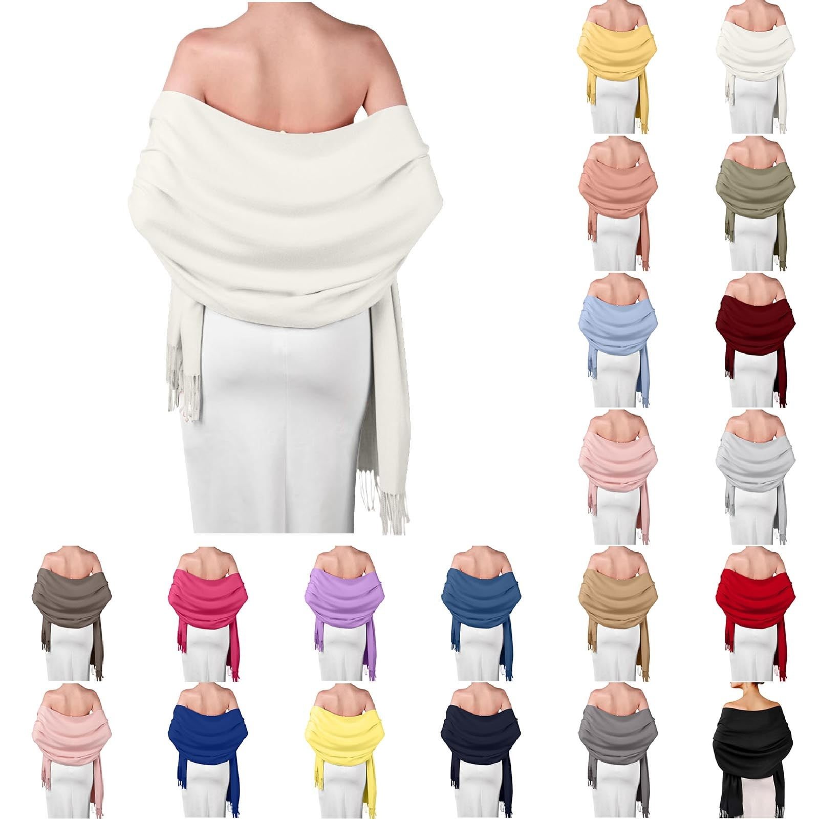 Sentmoon Thick Scarf for Women and Solid Color Stretchy and Comfortable ...