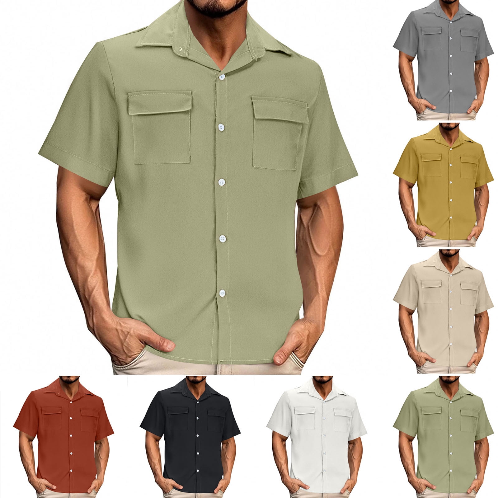Sentmoon Trendy Clothes Plus Size Loose Turndown Collar Short Sleeve ...