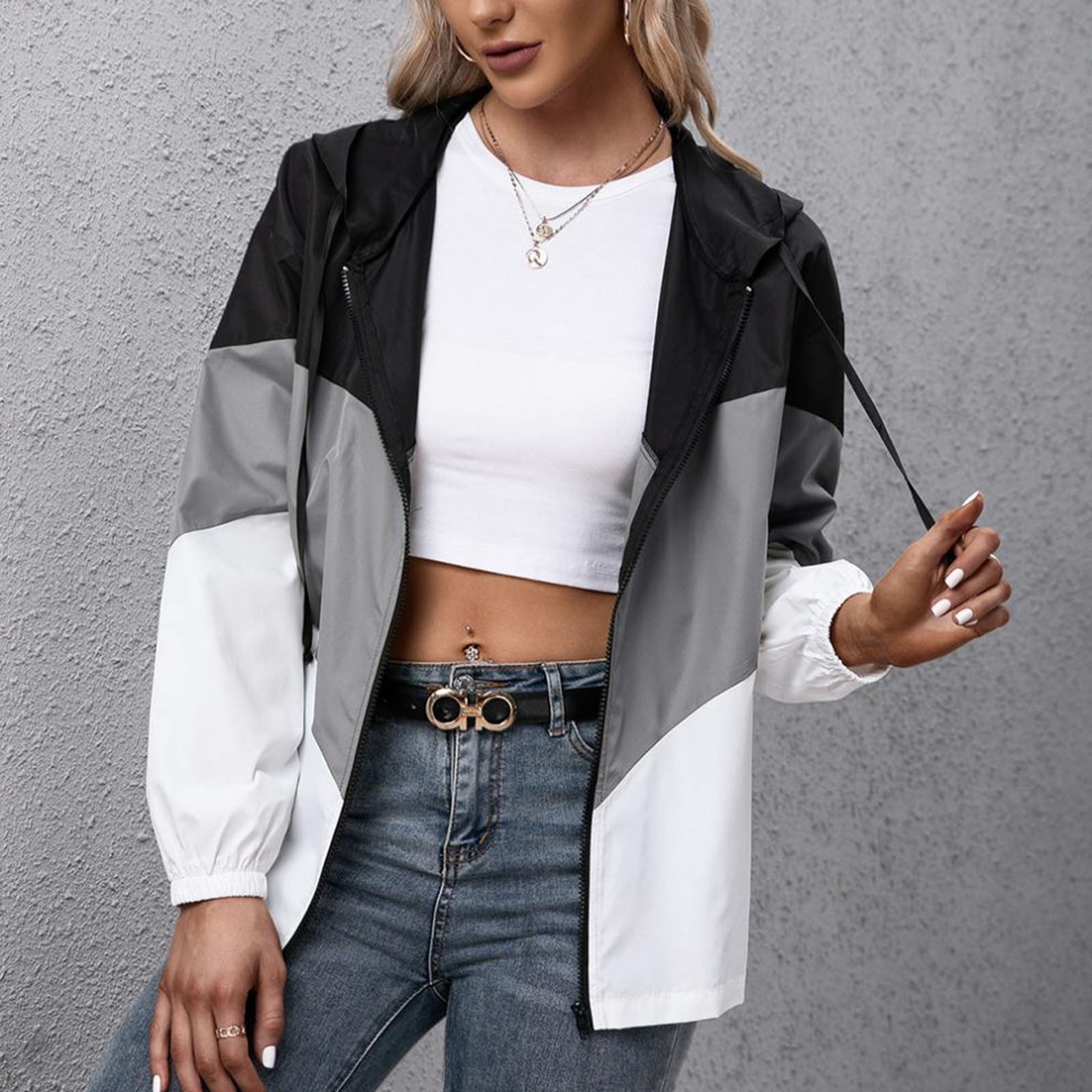 Sentmoon UPF 50+ Sun Protection Hardshell Jacket Plus Size Jackets for Women,Windbreaker Rain ...