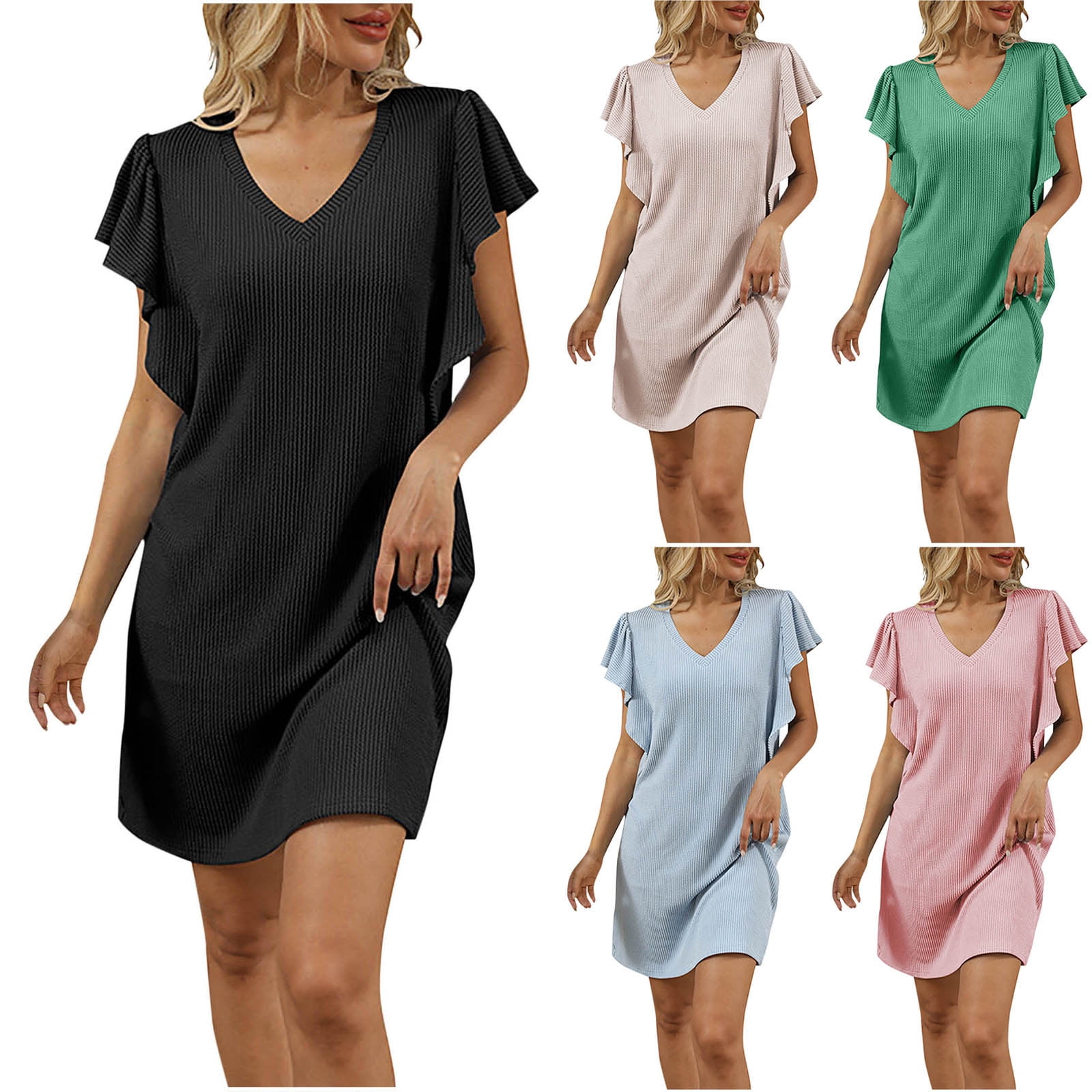 Sentmoon Wedding Guest Dresses with Pockets Sleeveless Cute Summer ...