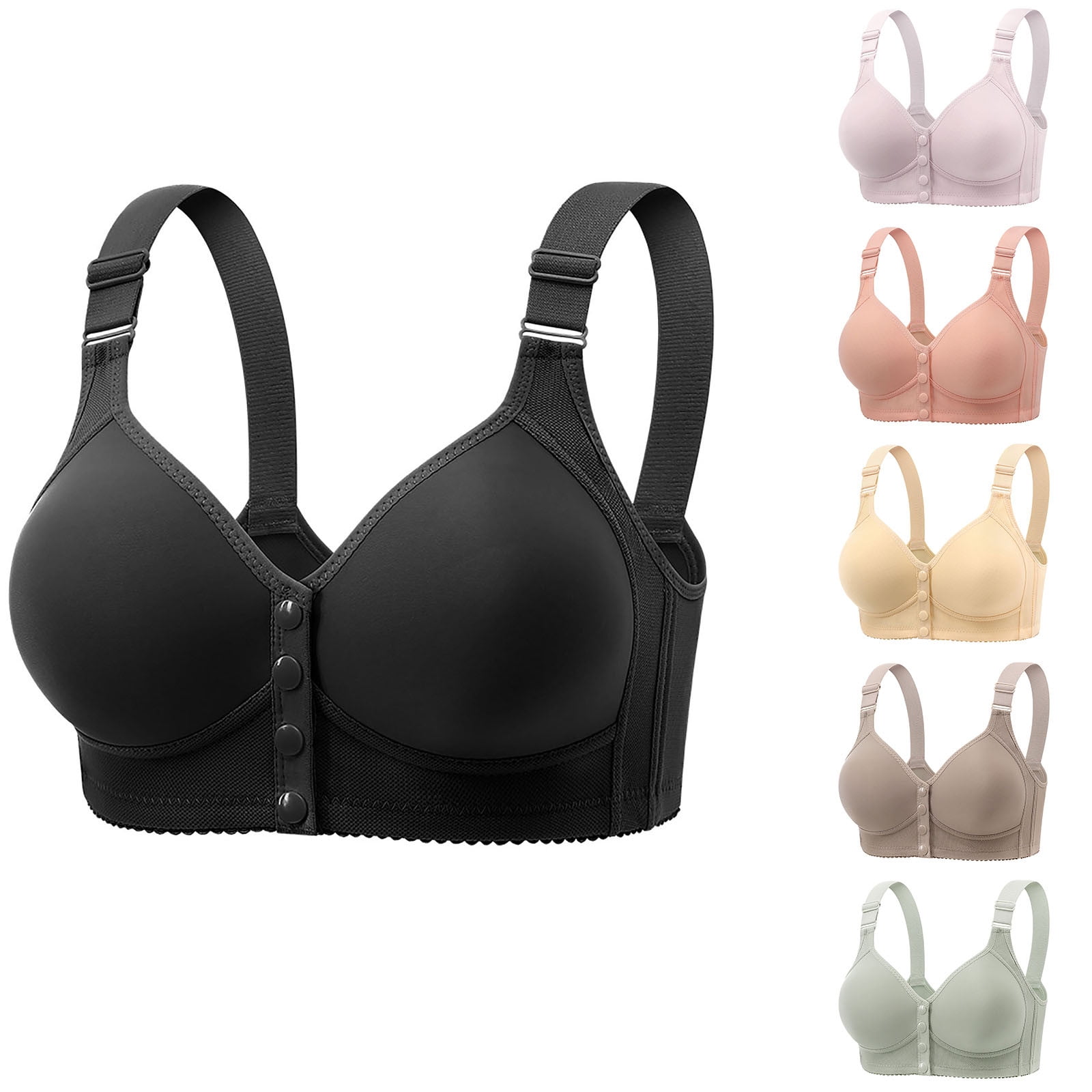 Sentmoon Wireless Bras Oversized No-Slip Bra Fixed Cup Thin Easy Care ...