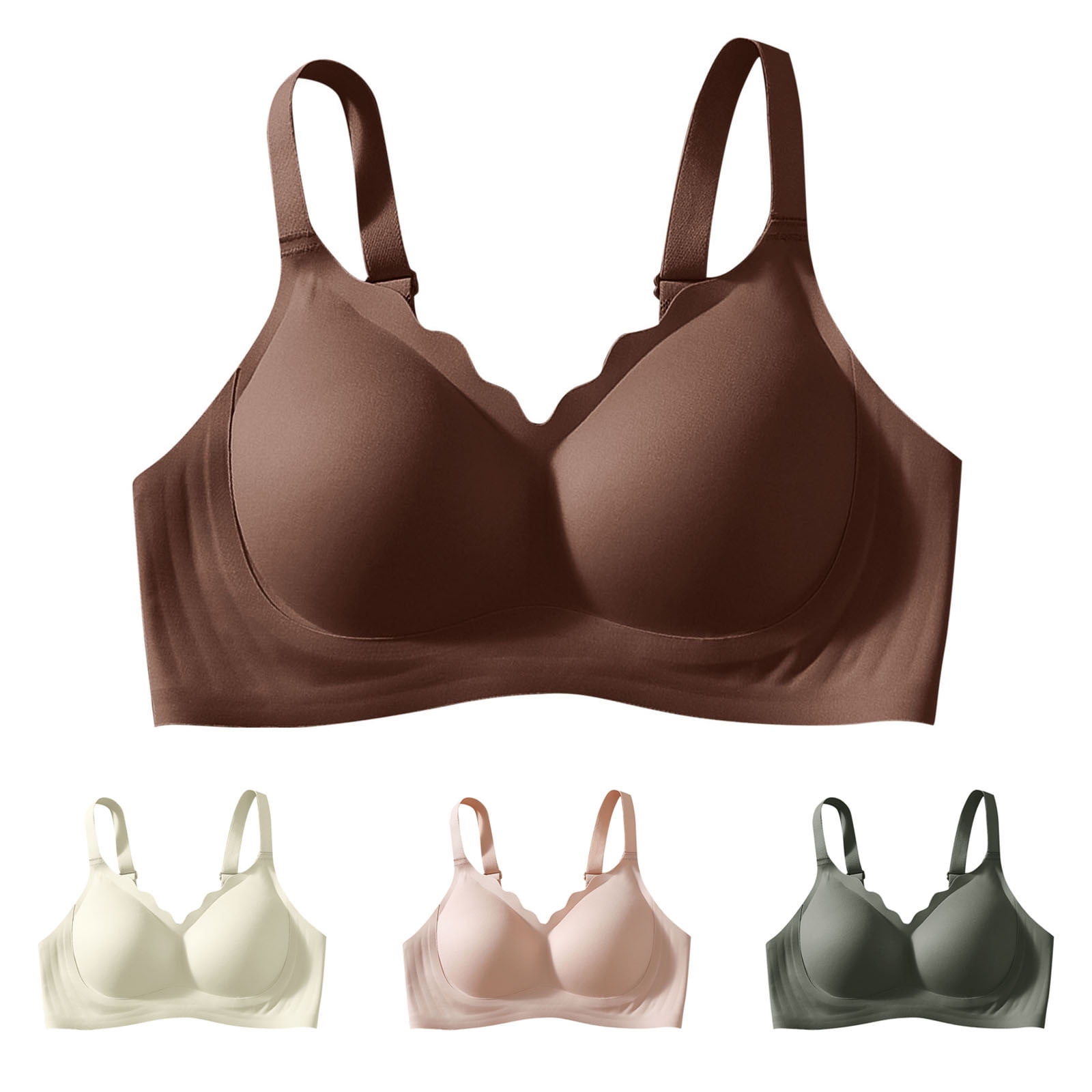 Sentmoon Wireless Bras for Women Plus Size Seamless Lift Adjustable ...