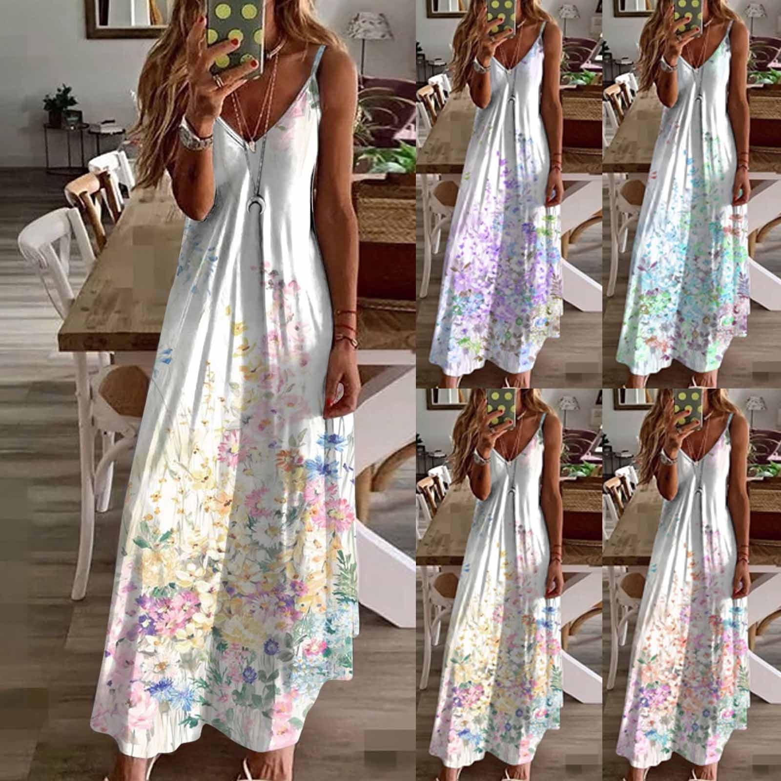 Sentmoon Women Dresses Sleeveless 2025 V Neck Womens Summer Dresses ...