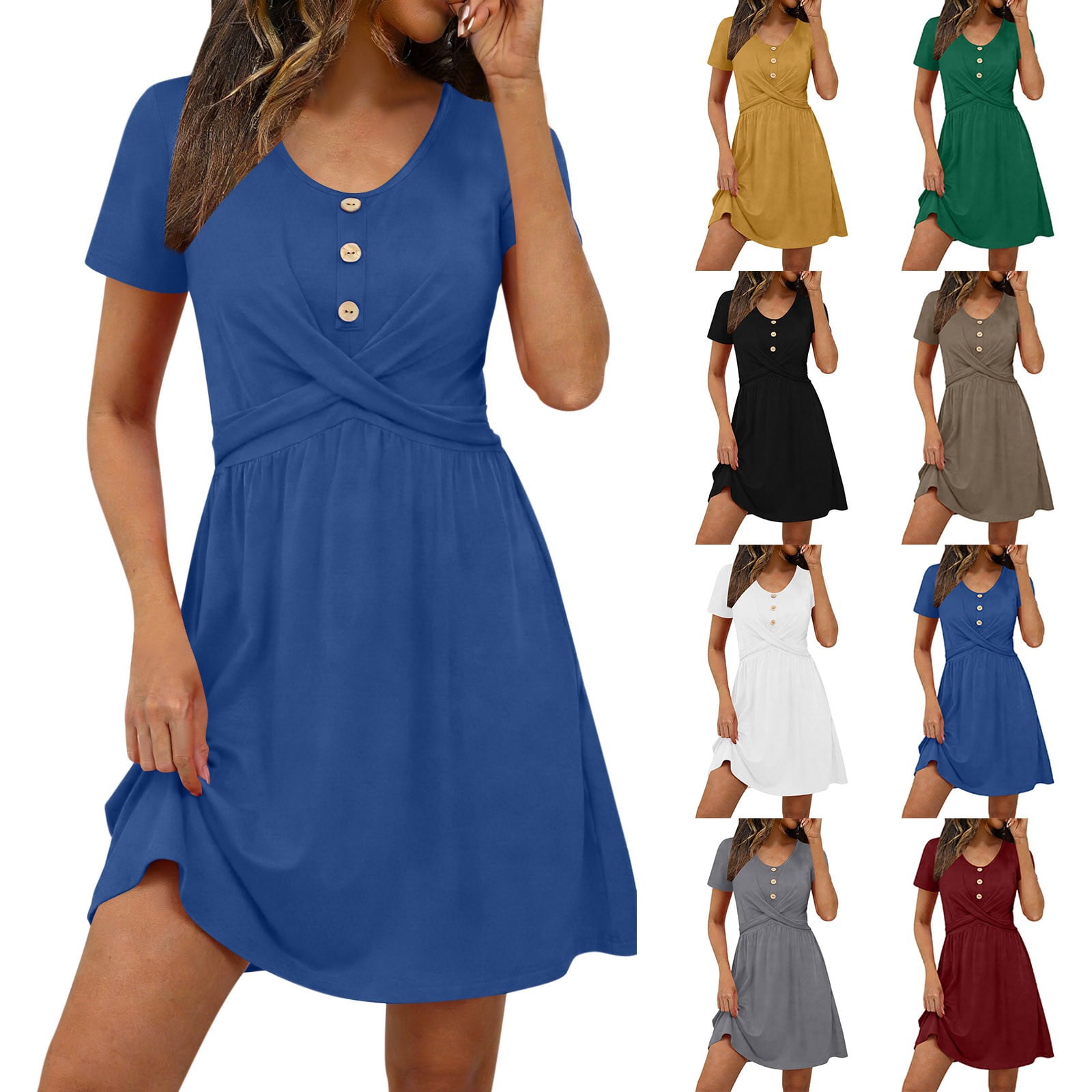Sentmoon Womens Beach Dress Dresses for Women 2026 Elegant Classy Solid ...