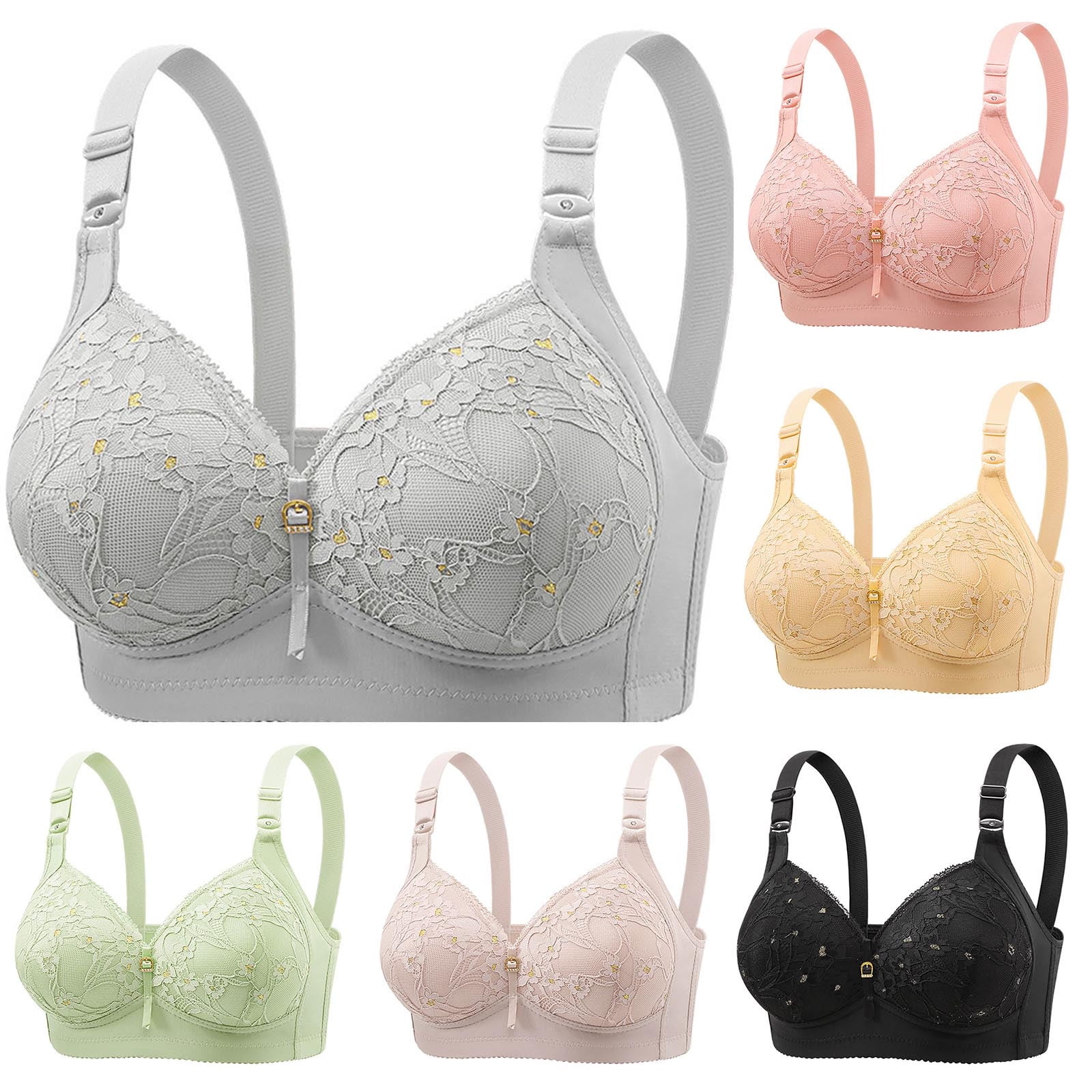 Sentmoon Womens Bras Everyday Bras Sexy Lace Full Coverages Lift No ...
