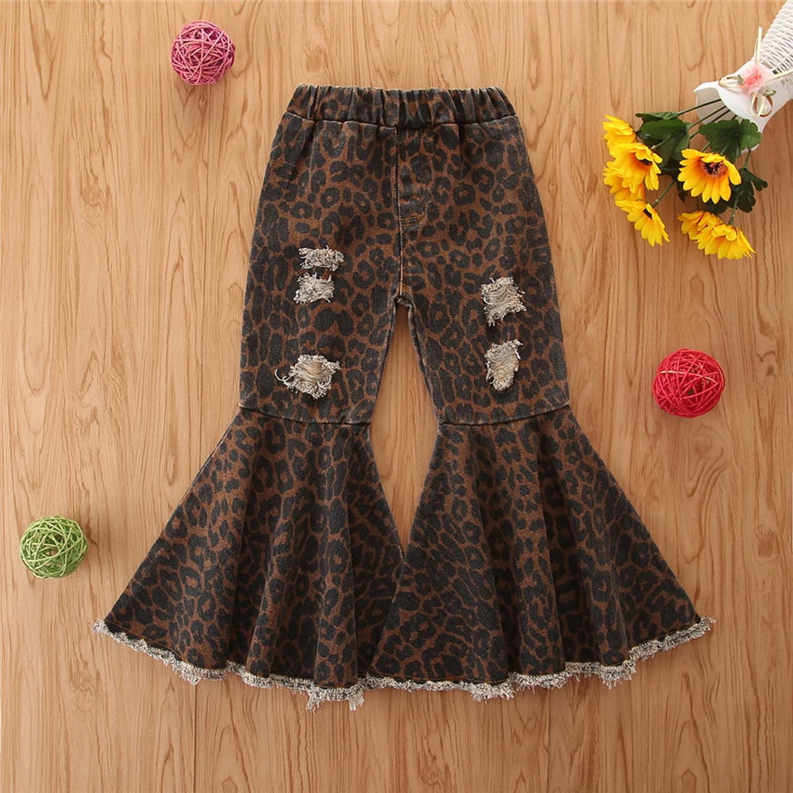 Sentmoon Workout Girls Pants Flared Casual Girls Jeans Loose Fit ...