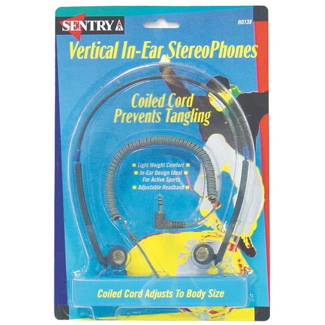 Sentry - Digital Stereo Vertical in-Ear Headphones with Coiled Cord & 3 ...