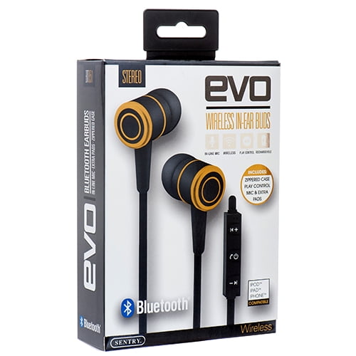 Sentry EVO Bluetooth, Rechargeable, Wireless In-Ear Buds with In Line ...