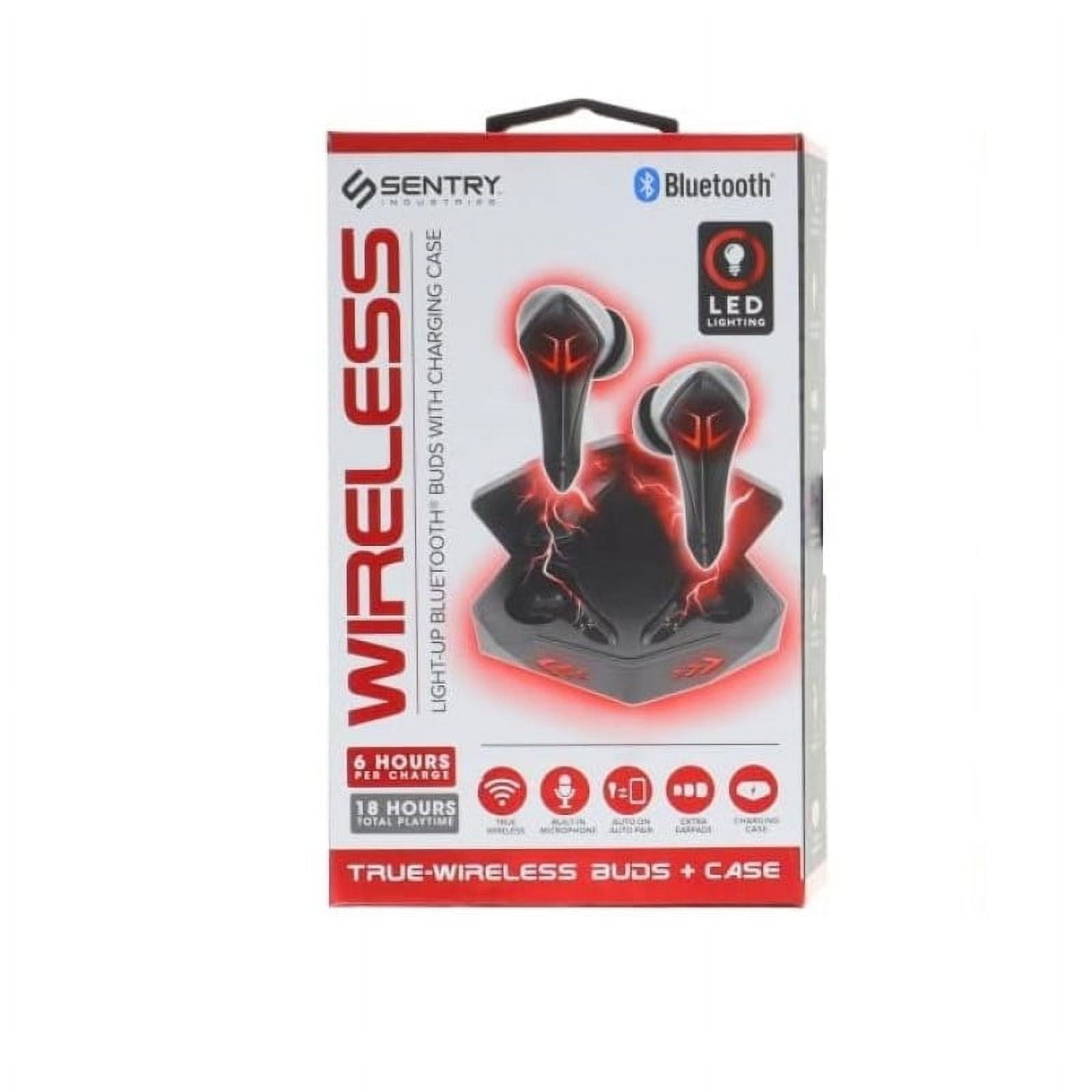 Sentry BTLT1 Bluetooth Earbuds, Light Up TWS with Charging Case ...