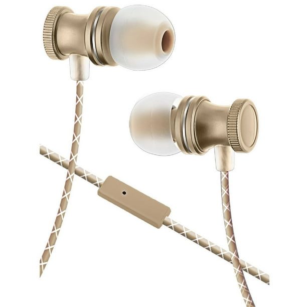 Sentry Metal Stereo Earbuds with Mic Gold - Walmart Business Supplies