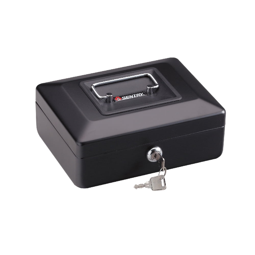 SentrySafe CB-8 Small Steel Cash Box with Money Tray and Key Lock 0.08 ...