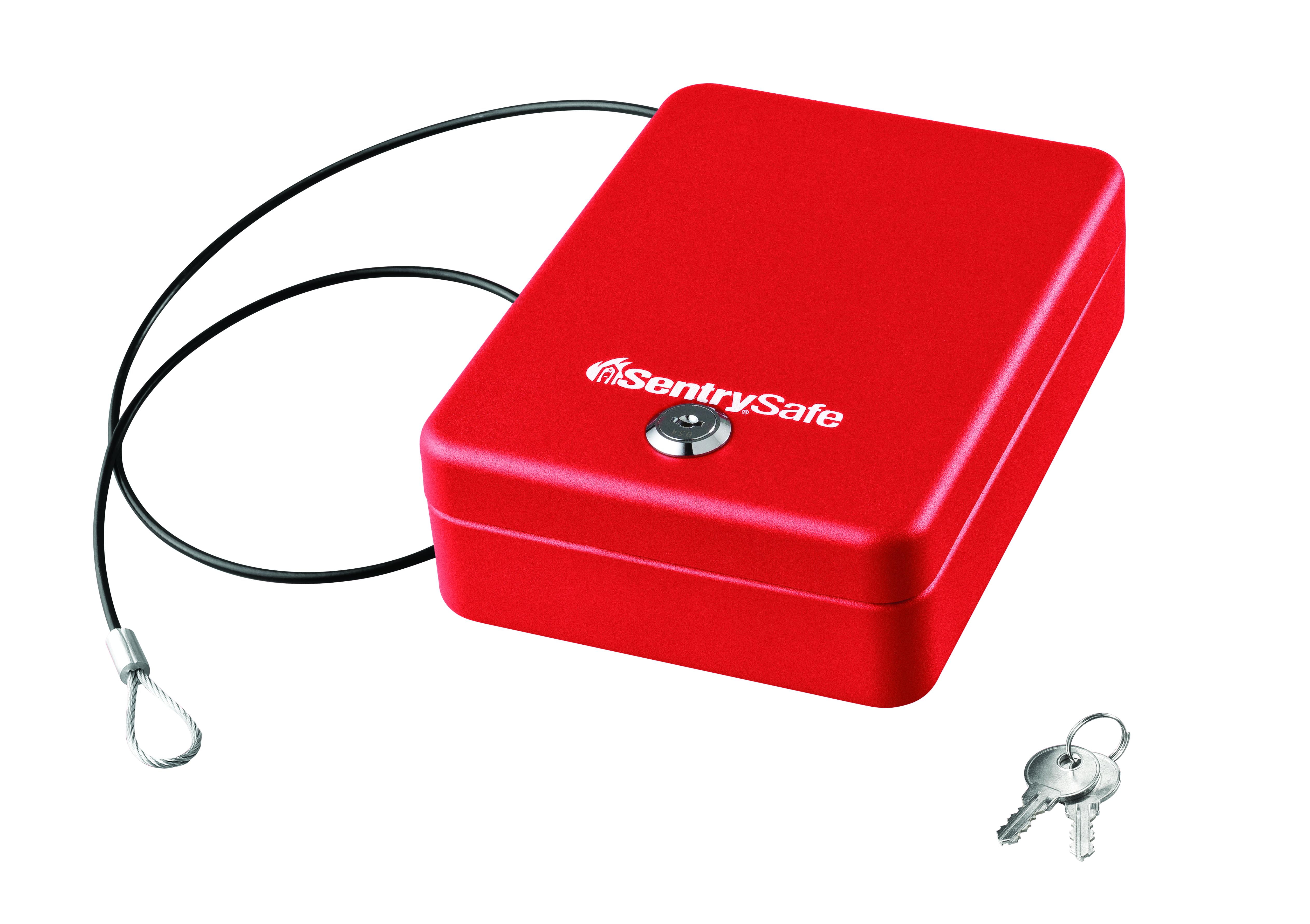 SentrySafe P005K Red Portable Security Safe with privacy key .05 cu ft ...
