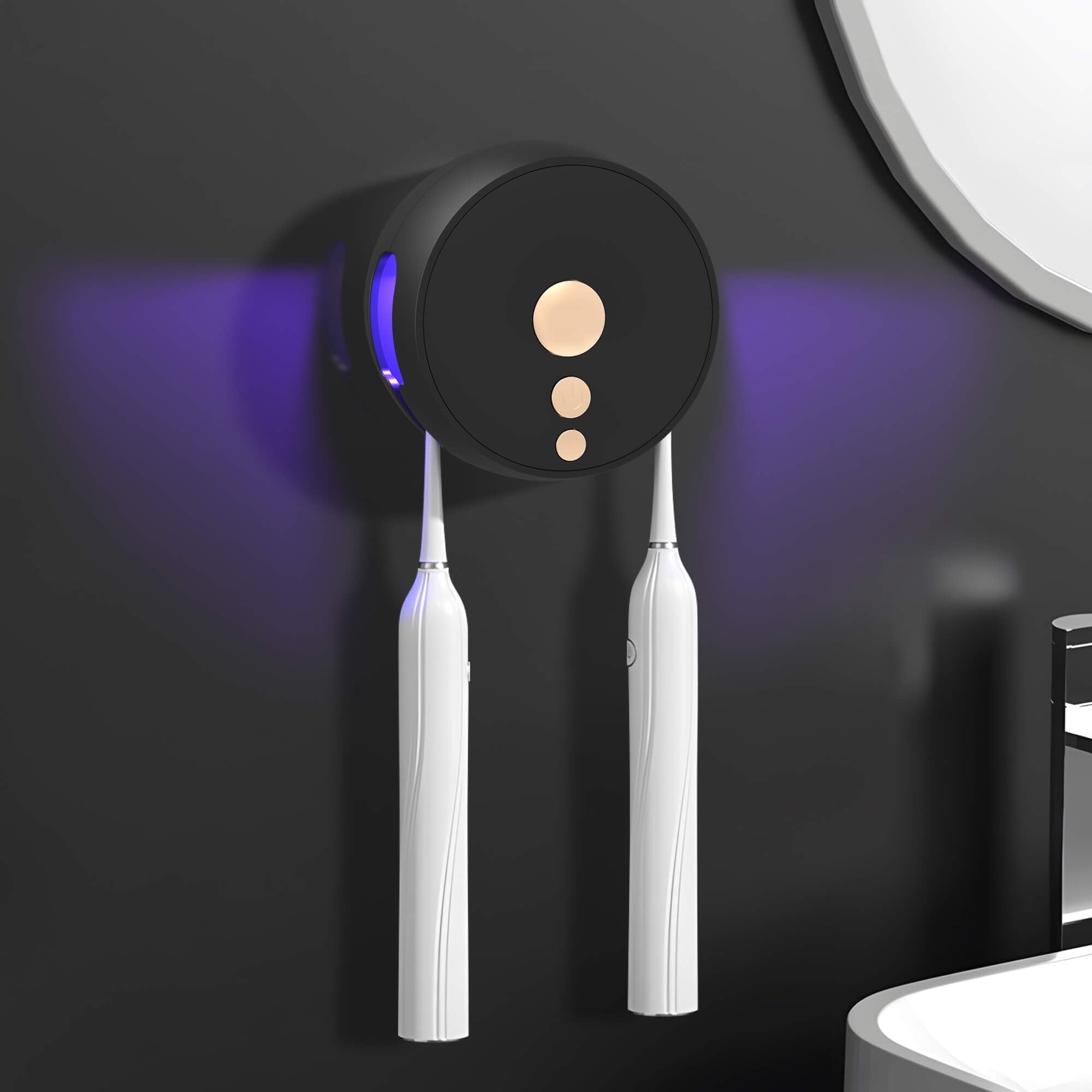 Sentryse UV Toothbrush Holder, Electric Toothbrush Sanitizer, Wall ...