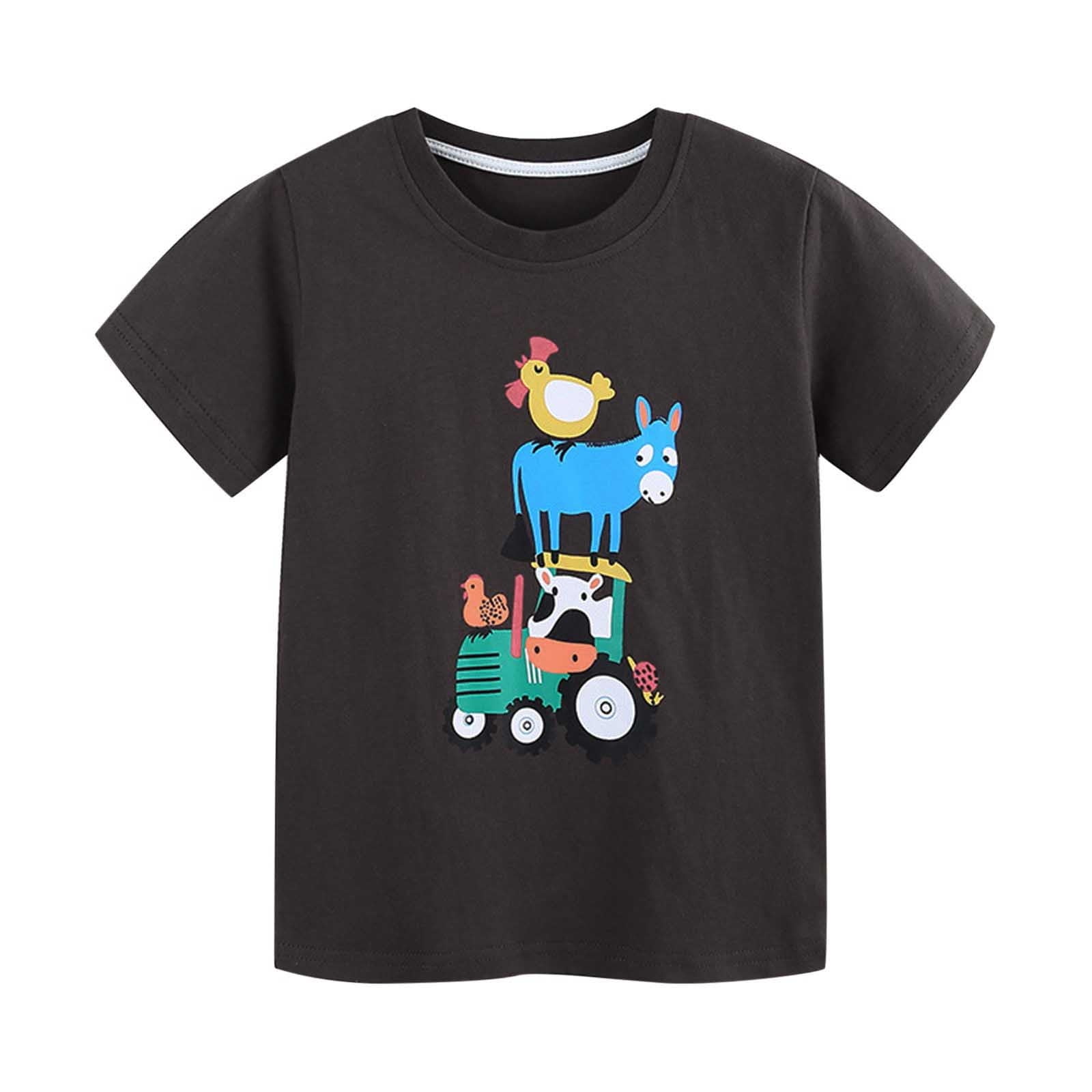 Sentuca Boys Shirts Size 6, Cotton Casual Cute Graphic Tees Crew Neck ...