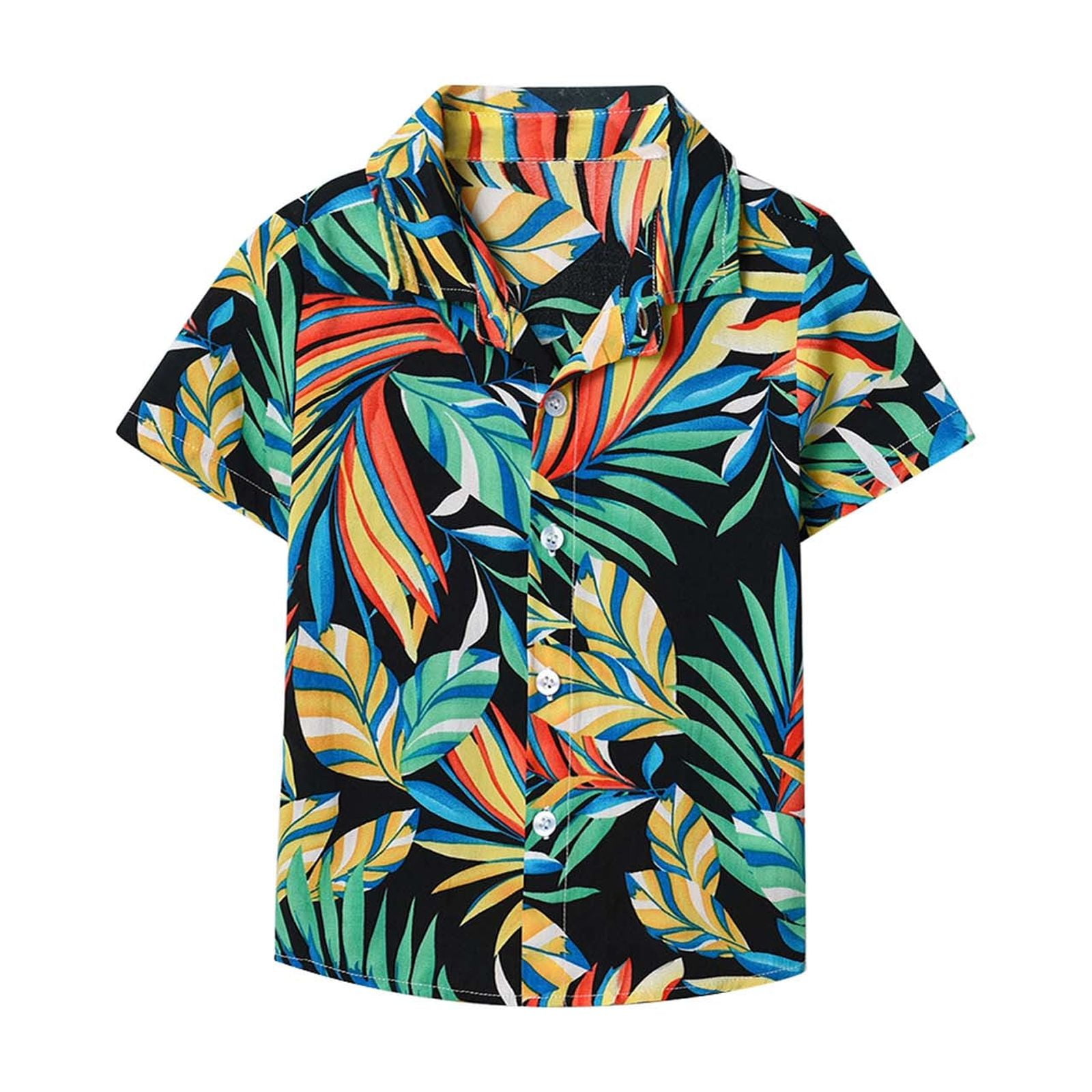 Sentuca Boys Hawaiian Shirts kids Short Sleeve Button Up Shirt Toddler ...