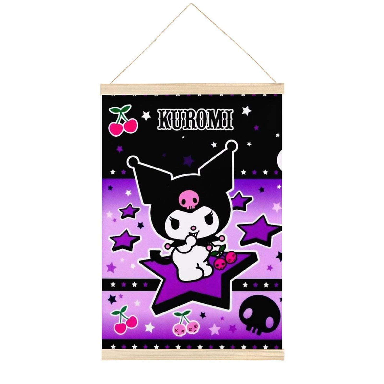 Kuromi Poster Wall Art Decor Hanging Paintings Wood Frame Hanger ...
