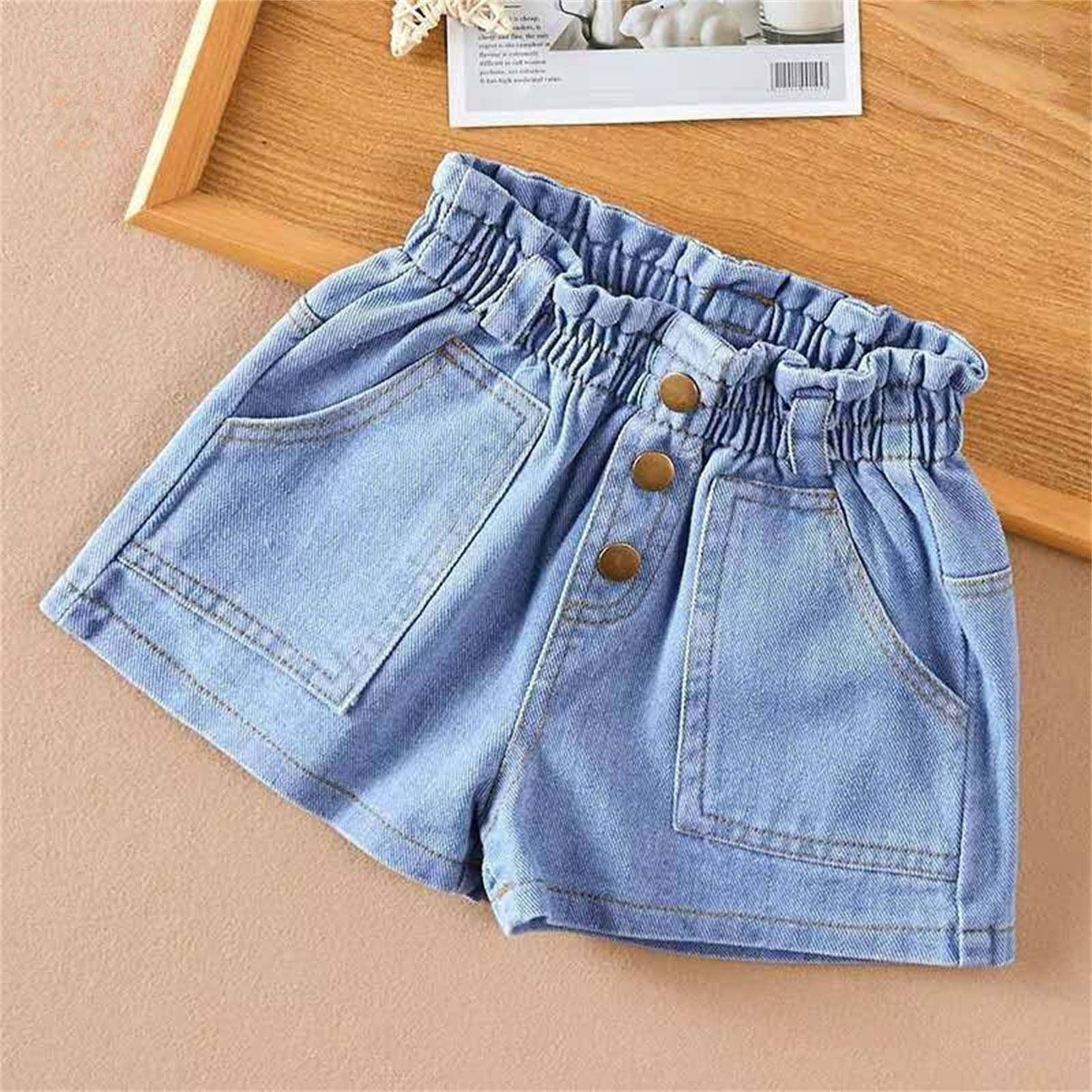 Sentuca Girls Denim Shorts Casual Cute Jeans Shorts with Pockets for ...