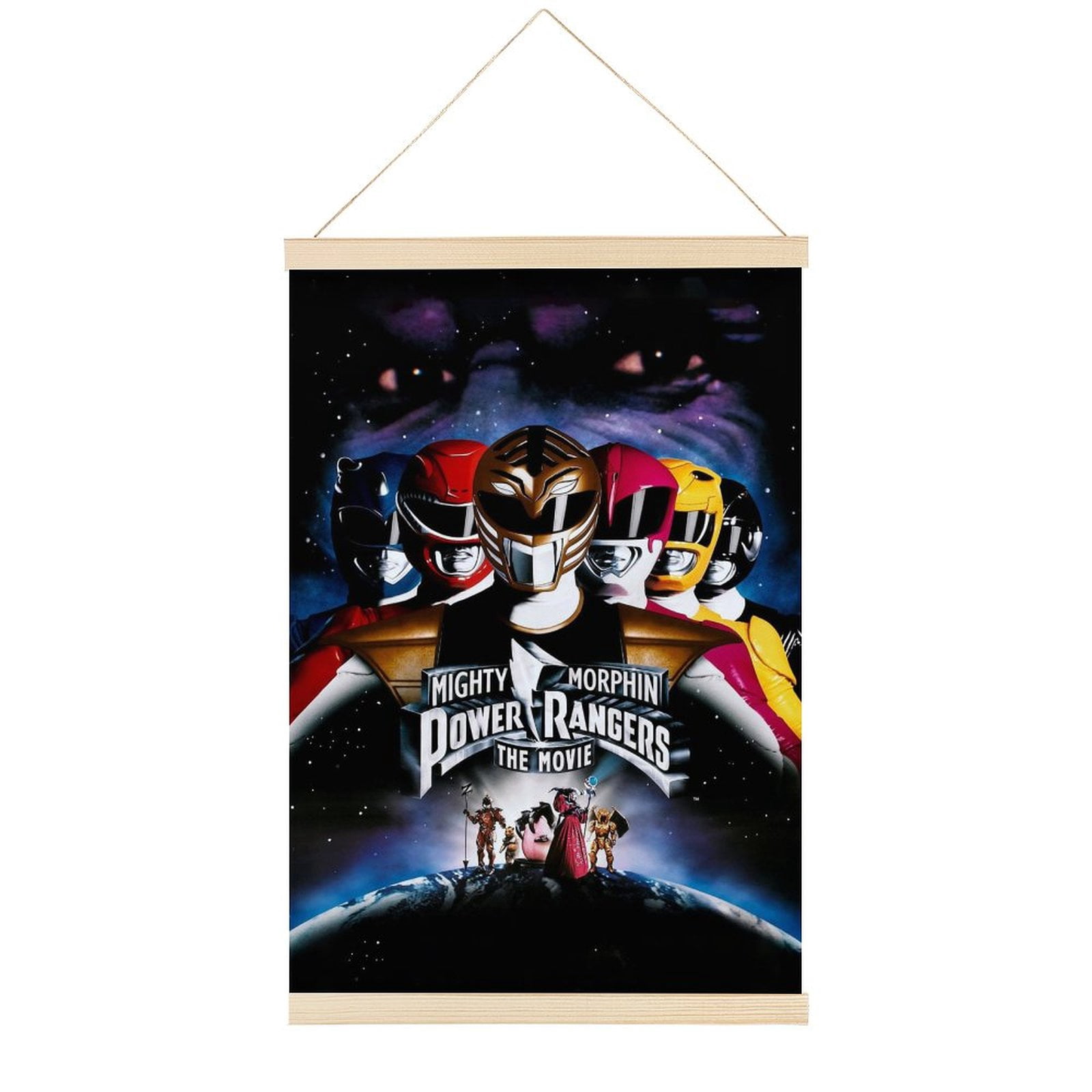 Power Rangers Poster Wall Art Decor Hanging Paintings Wood Frame Hanger ...