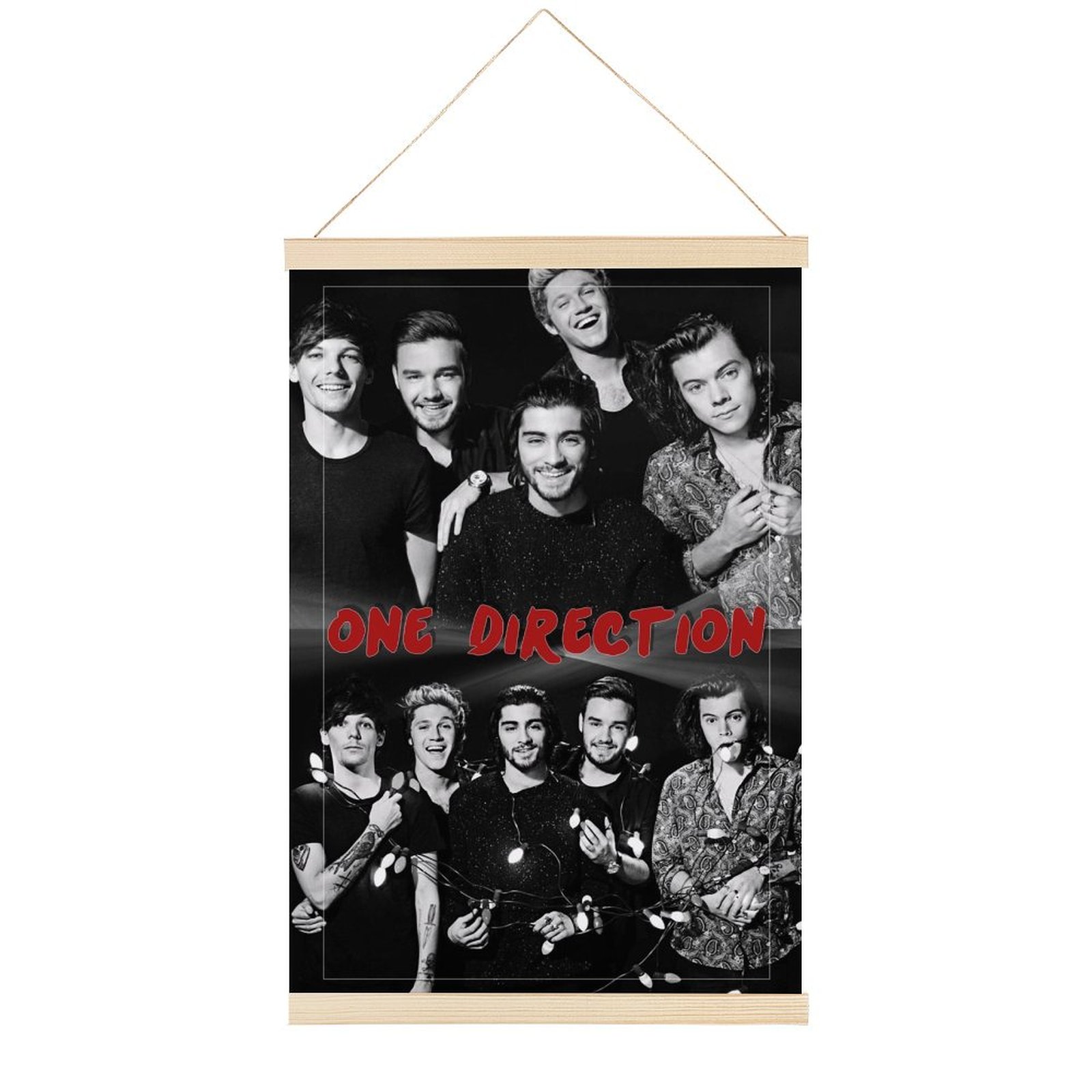 One Direction Poster Wall Art Decor Hanging Paintings Wood Frame Hanger ...