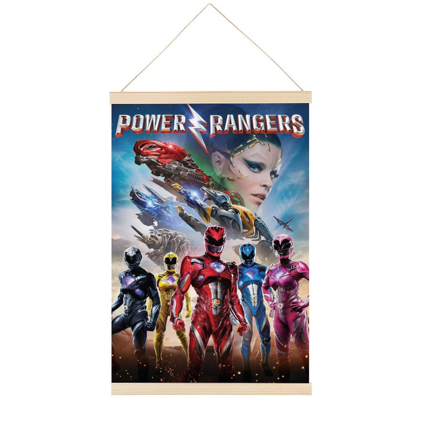 Power Rangers Poster Wall Art Decor Hanging Paintings Wood Frame Hanger ...