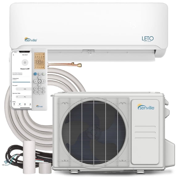 Senville, Mini Split Air Conditioner Heat Pump, 30,000 BTU, White ...