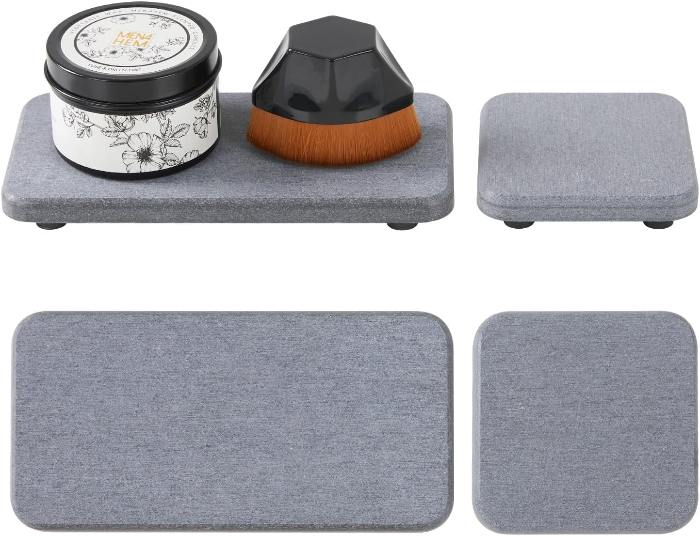 Senya 4 Set Stone Drying Tray, Water Absorbent Diatomite Stone Tray for ...