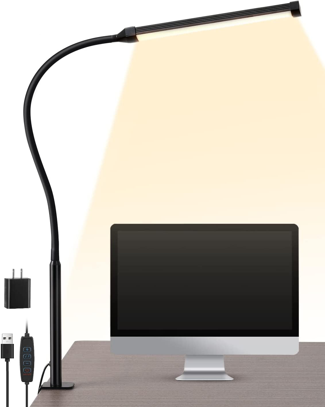 Senya LED Desk lamp with Clamp, Eye-caring Clip on Lights for Home ...