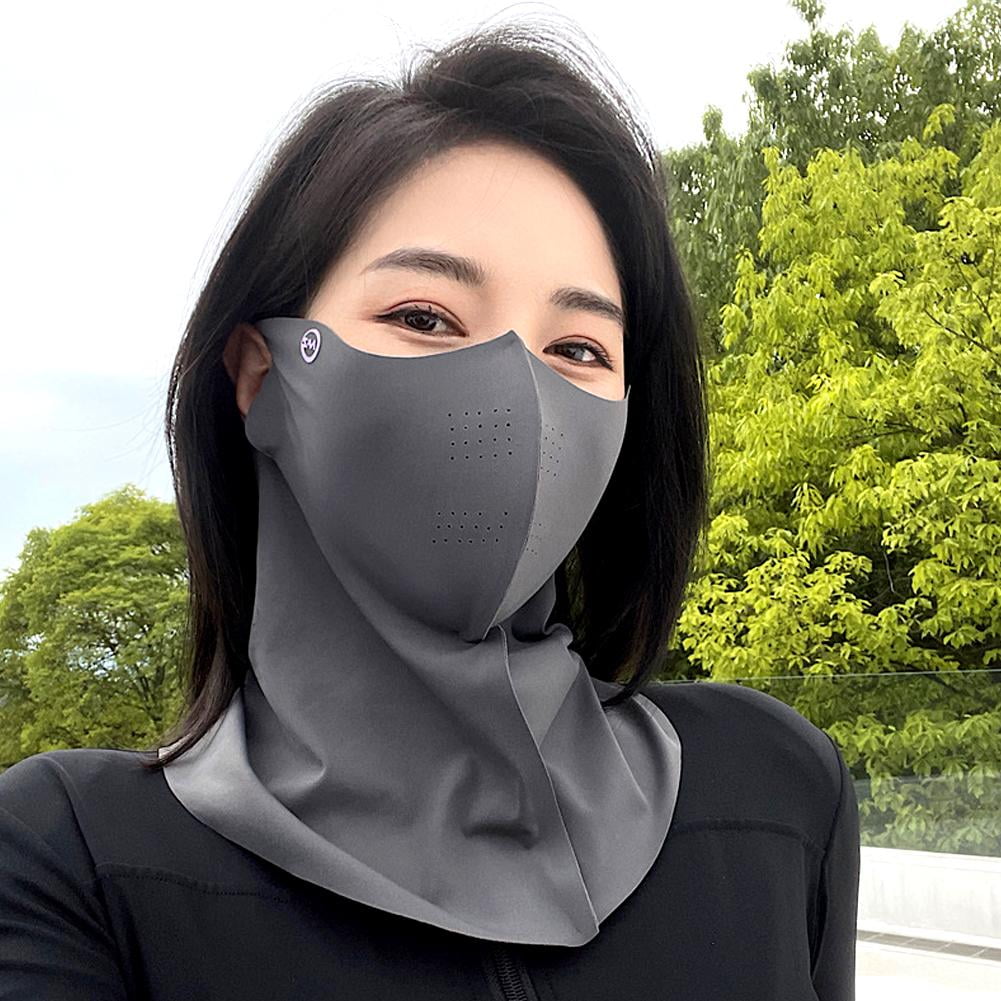 Senza Fretta Ear Hanging Ice Silk Face Mask Breathable UV Protection ...