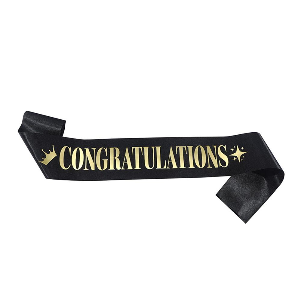 Senza Fretta Graduation Crown Shoulder Sash Etiquette Graduation Party ...