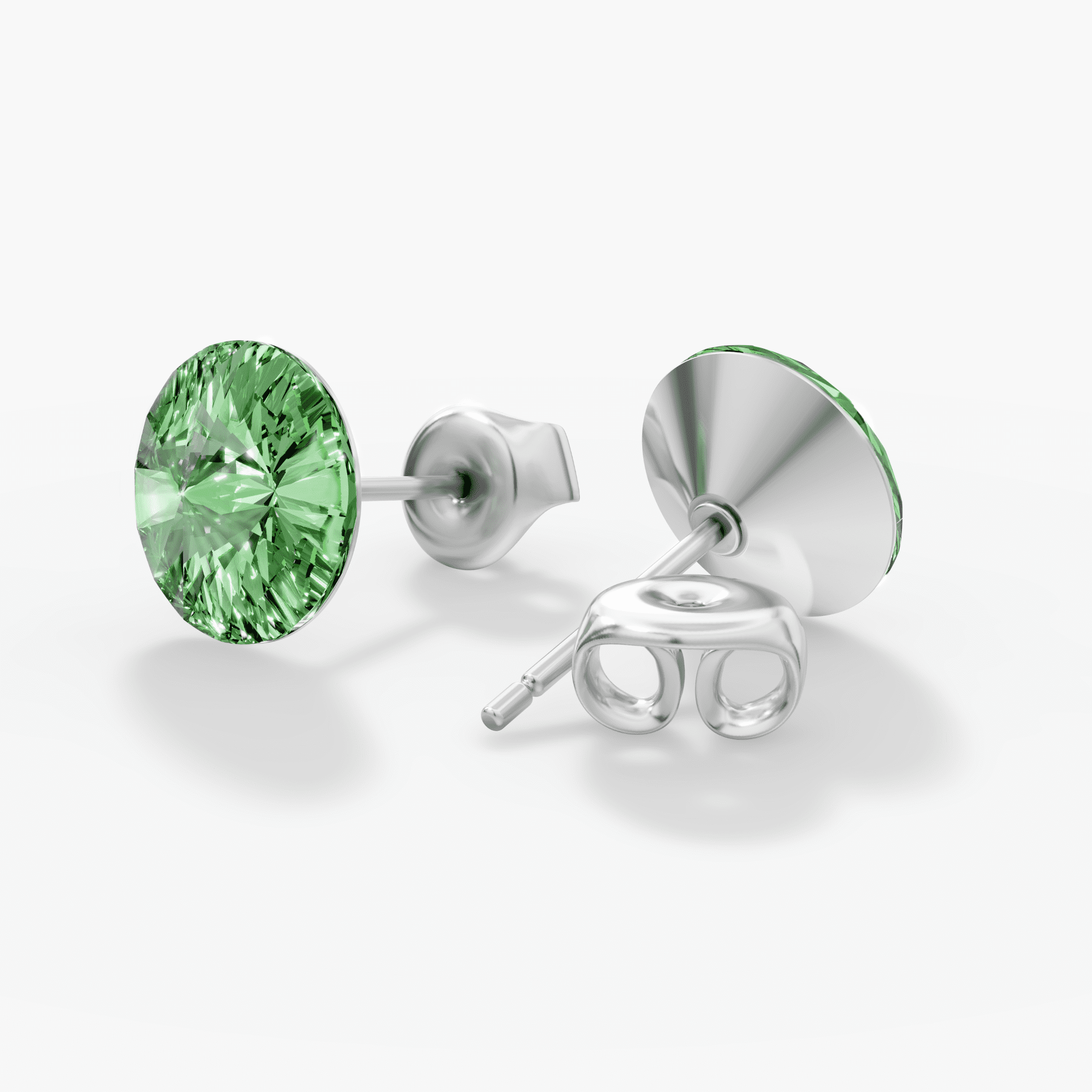 Seona Mila 8mm Crystal Stud Earrings for Women, Hypoallergenic ...