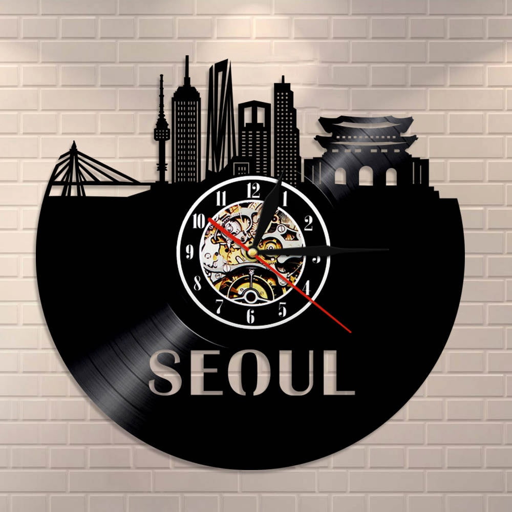 Seoul Architecture Wall Decor Home Decorative Wall Clock Handmade Seoul ...