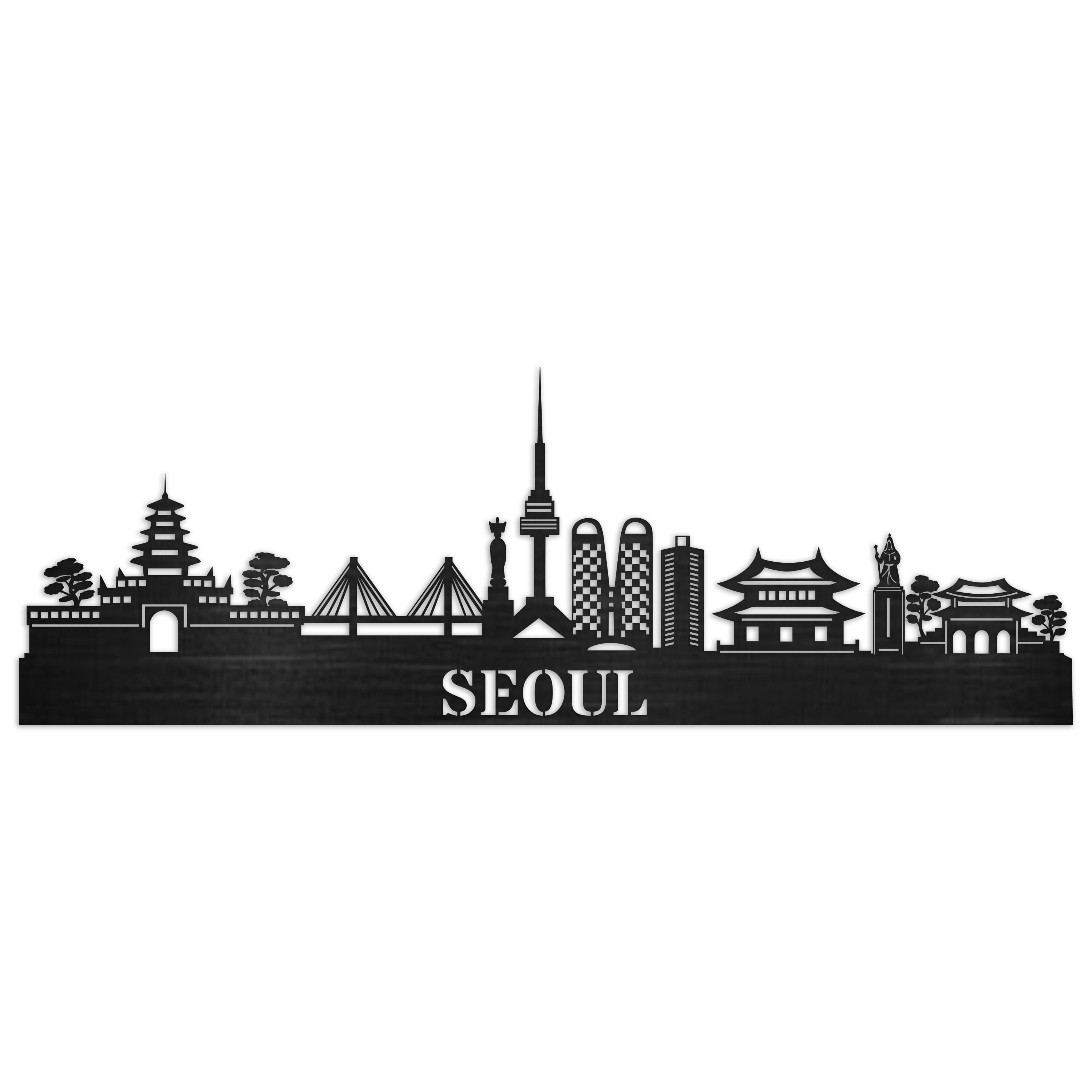 Seoul Skyline Home Decor Seoul Landmark Sign Korea Laser-cut Cityscape ...