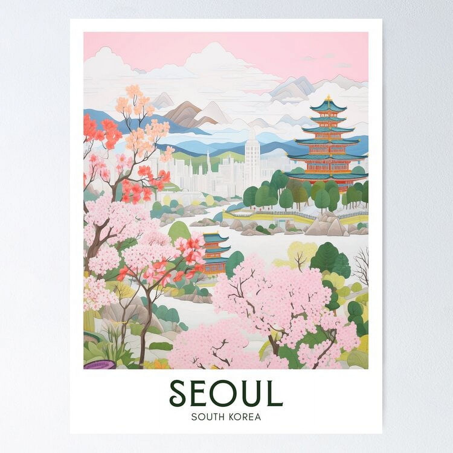 Seoul, South Korea Travel Poster Poster, 18x24 UNFRAMED - Walmart.com