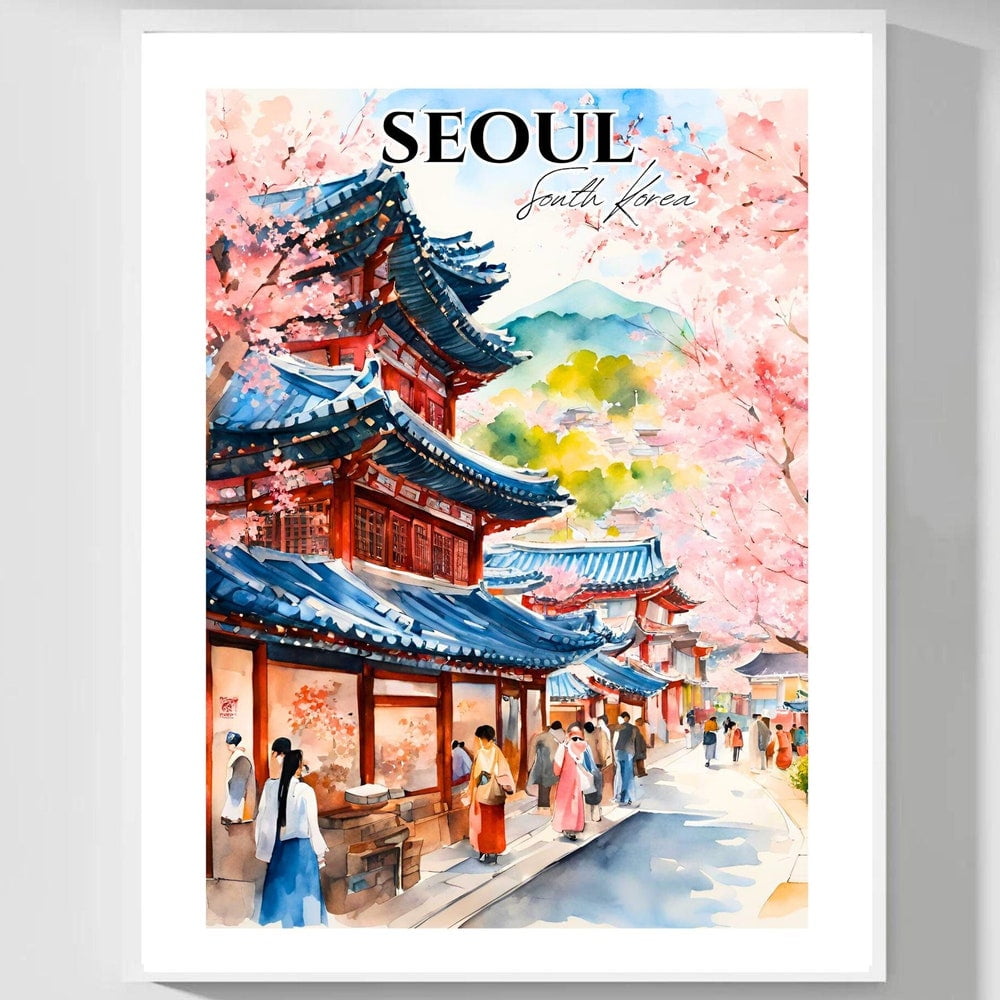 Seoul South Korea Wall Art, Seoul Korea Poster, South Korea Travel Decor, Cityscape Art Print ...