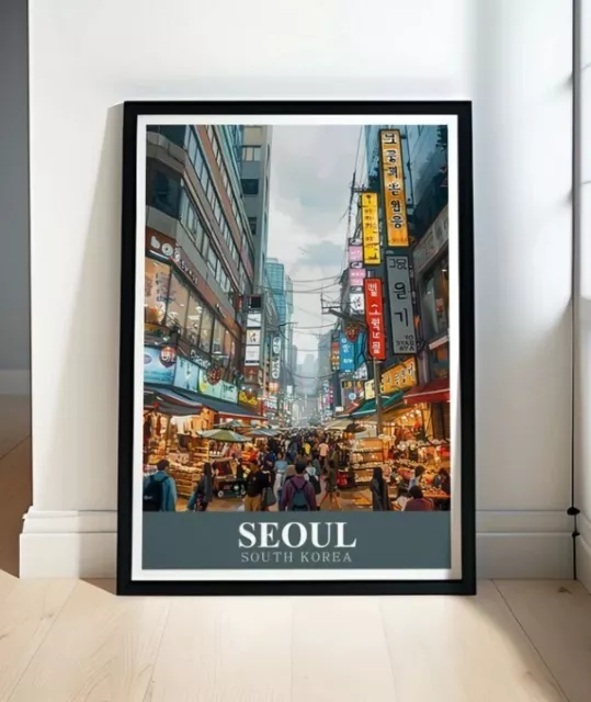 Seoul Travel Poster - Myeongdong Shopping Street Art And Posters NO ...