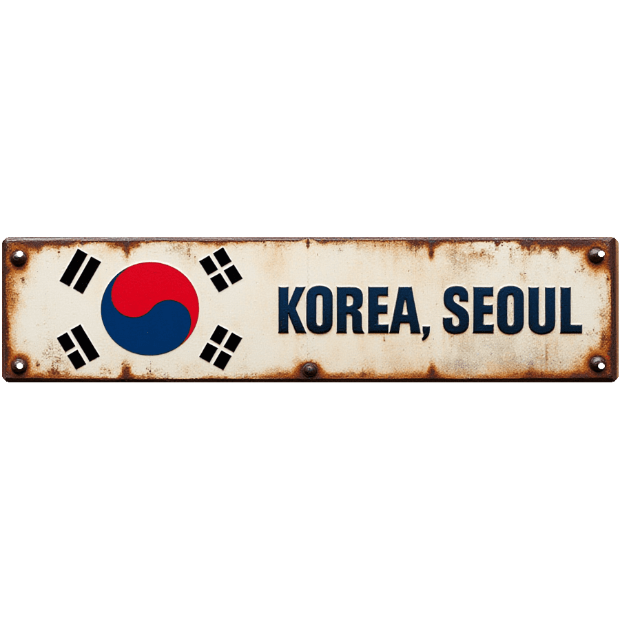 Seoul Vintage Tin Sign - 12x8 Inches - Ideal for K-Culture Decor, Man ...