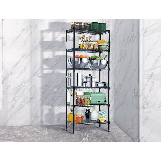 Separable 6 Tier Wire Shelving Unit, Adjustable One 6 Shelves Shelving ...