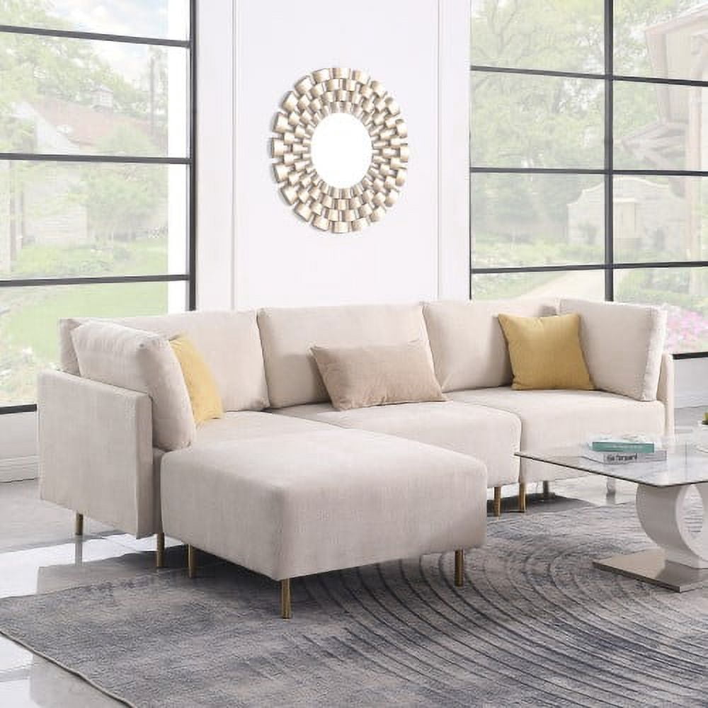 Separable Cotton Linen Cloth Sectional Sofa - Equipped with Hardware ...