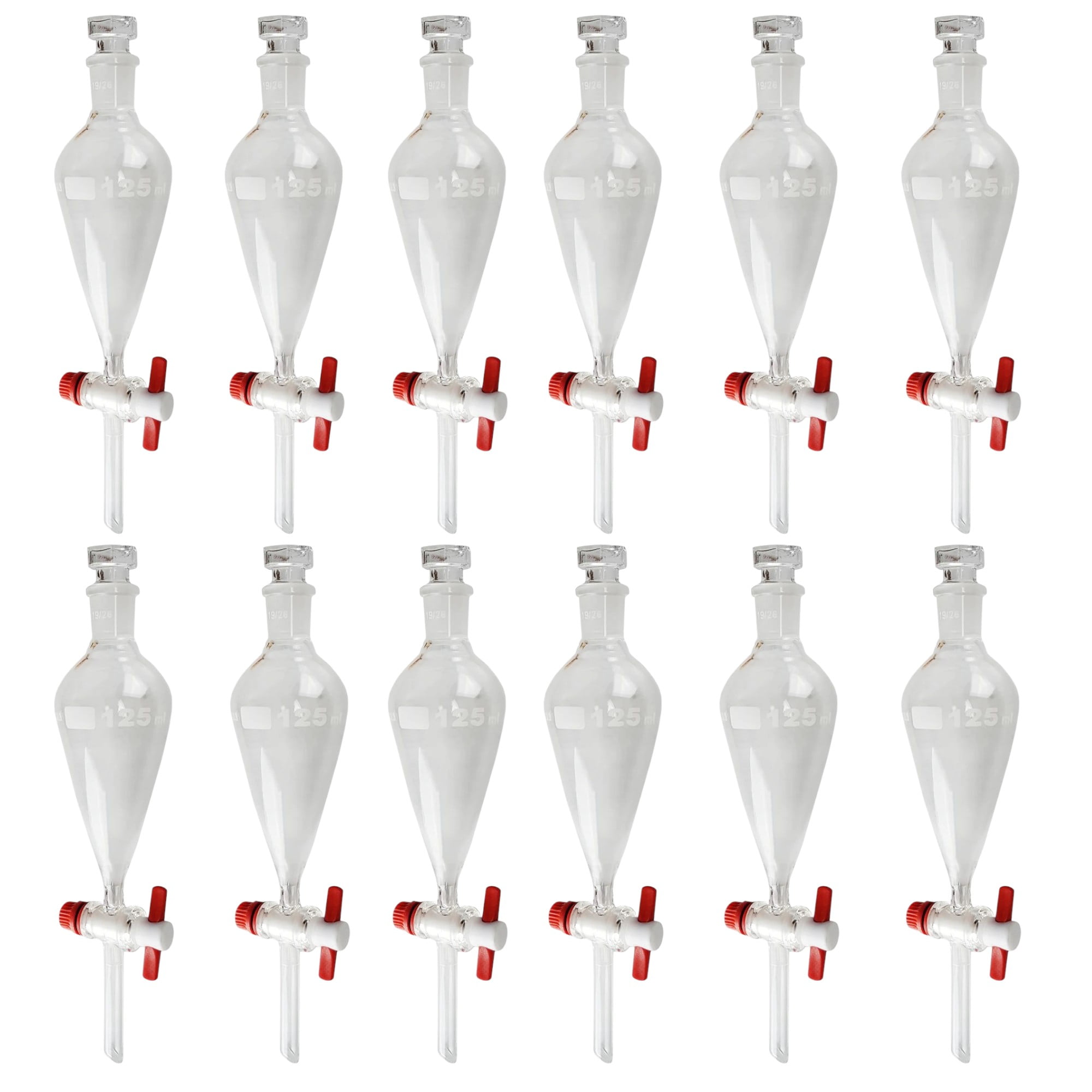 Separatory Funnel with PTFE Stopcock, 125ml Capacity, Case of 12 by Go Science Crazy - Walmart.com