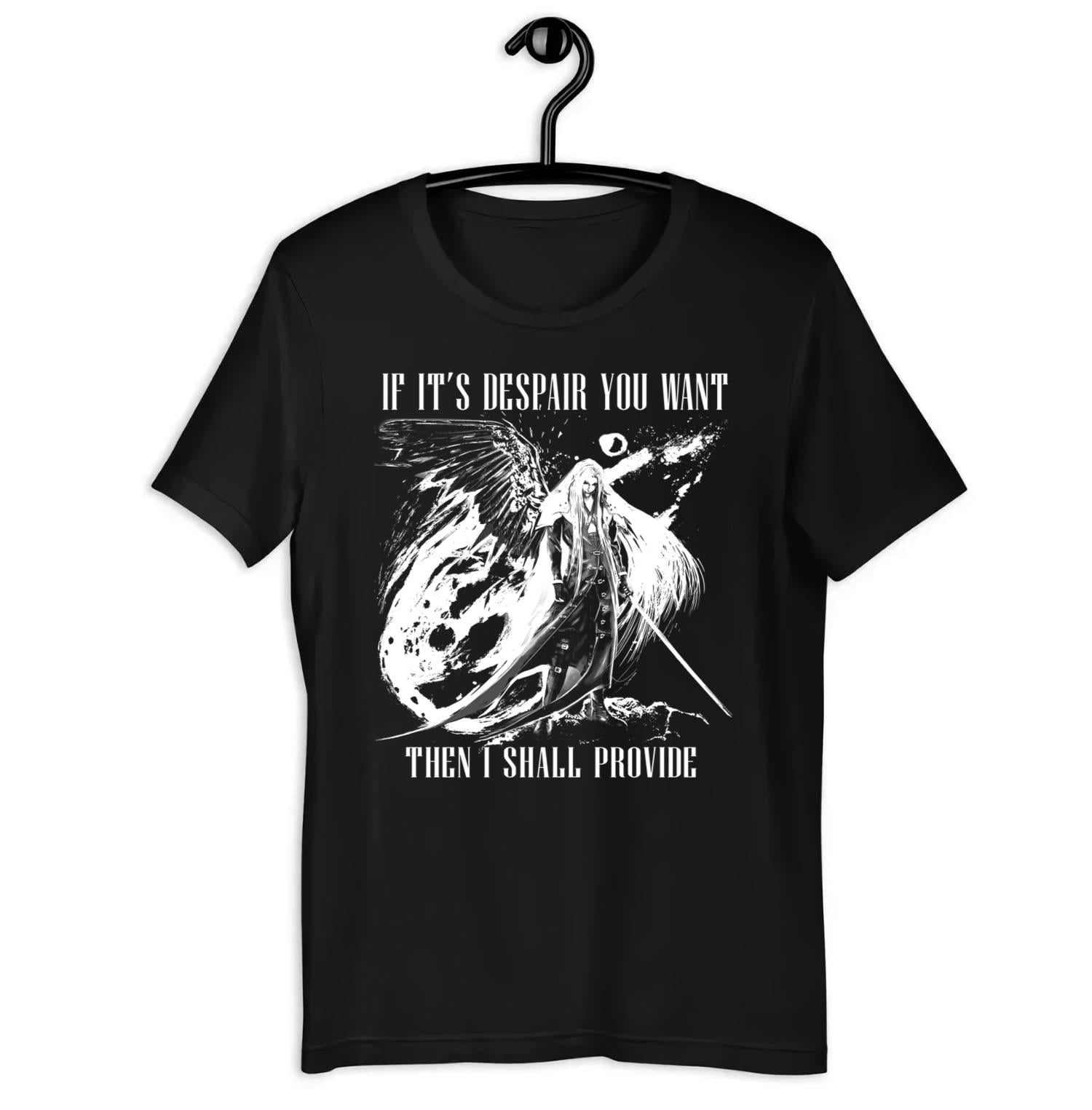 Sephiroth FF7 The One Winged Angel Final Fantasy T Shirts Men's 100% ...